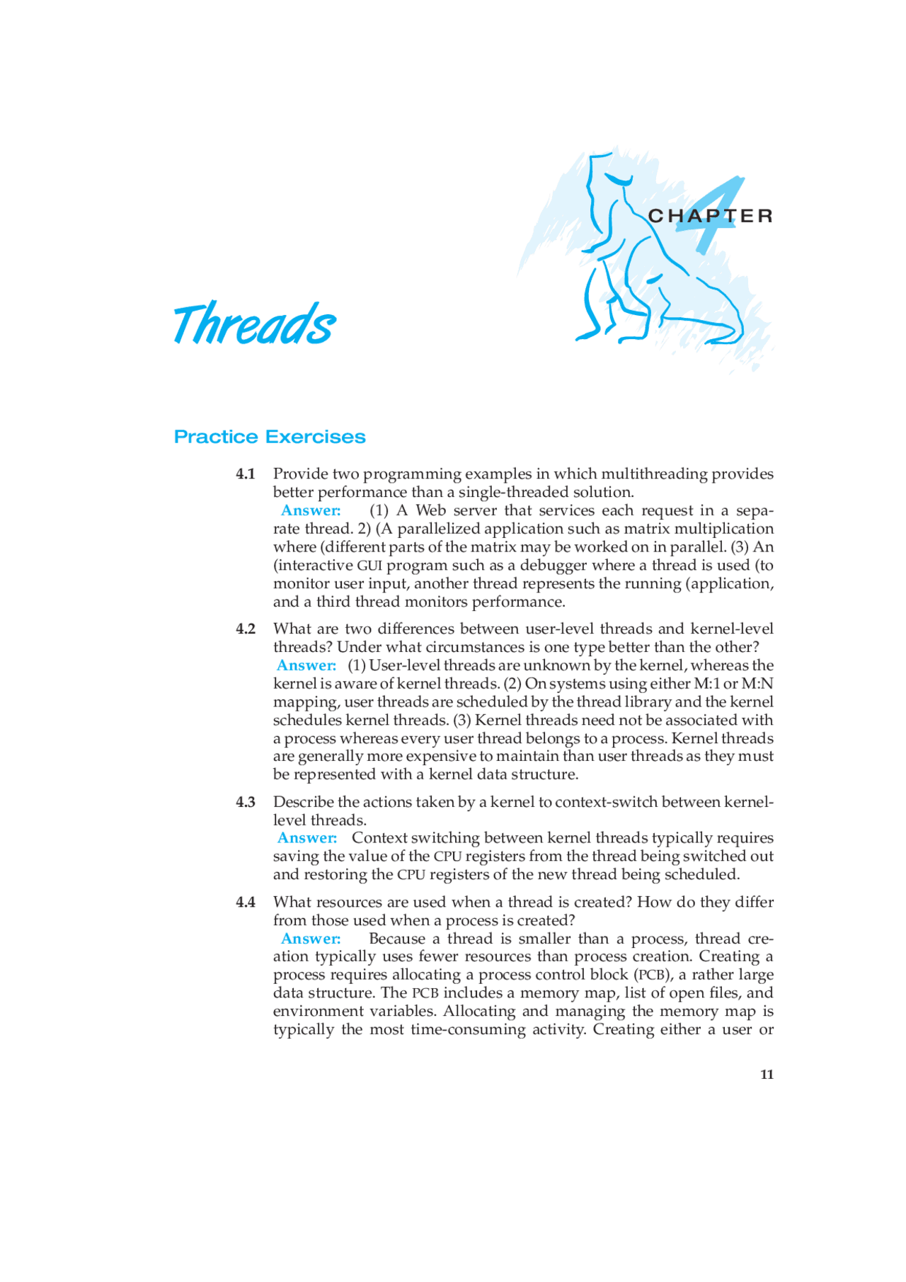 Operating System Concepts Chapter 4 Exercise Solution Part 1