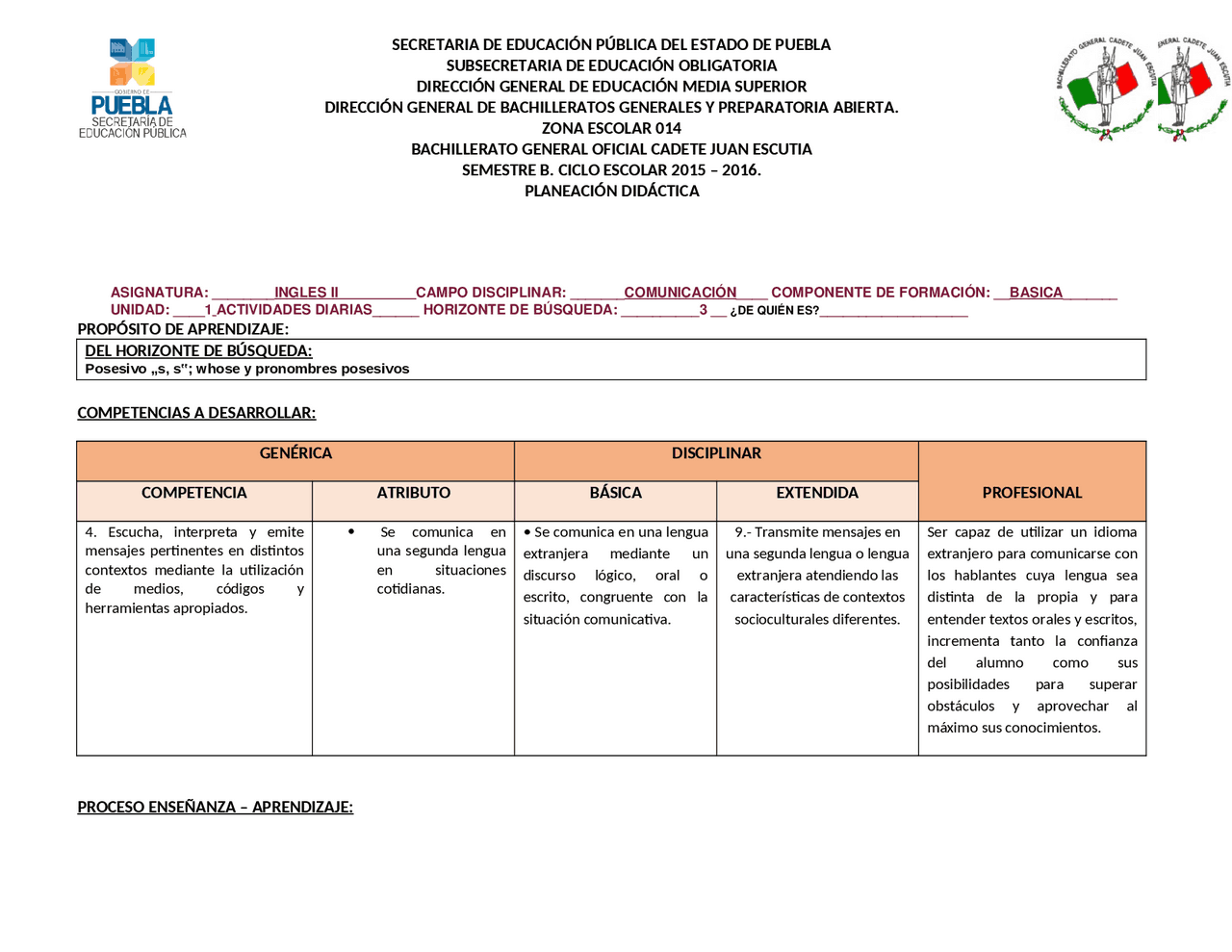 Planificaciones De Ingles Monografías Ensayos De Inglés Docsity