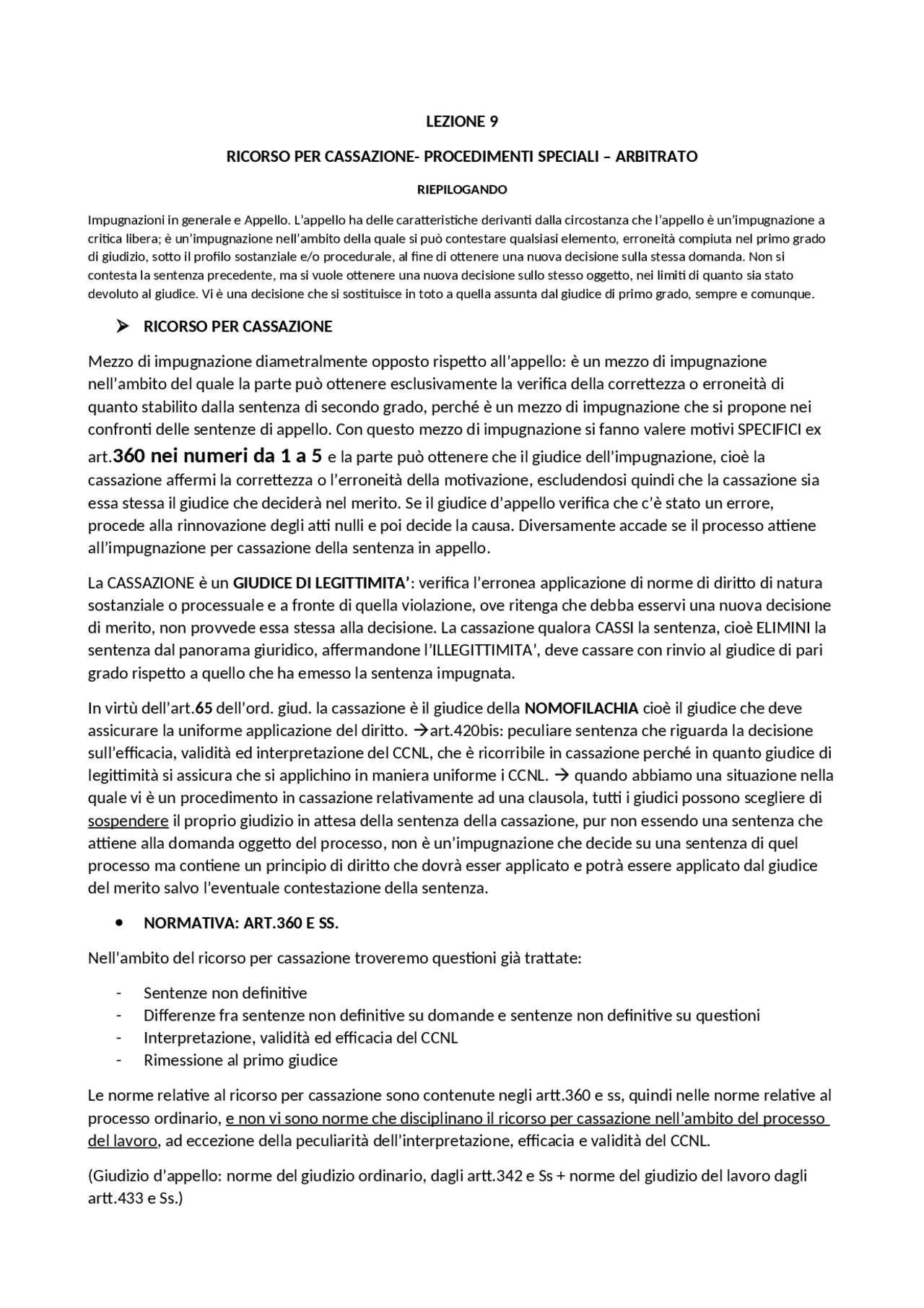 Ricorso Iper Cassazione Appunti Di Diritto Processuale Civile Docsity