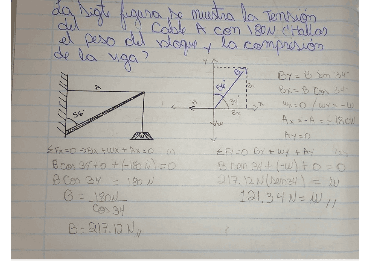 Ejercicio sobre la tensión en fisica | Ejercicios de Física | Docsity