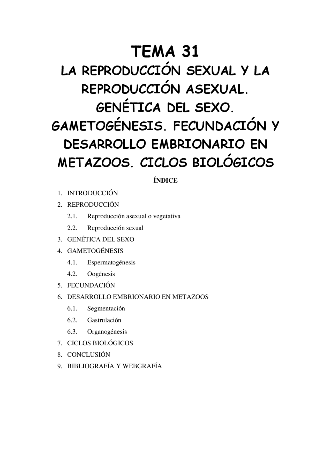 Tema Oposiciones Biologia Apuntes De Biología Docsity
