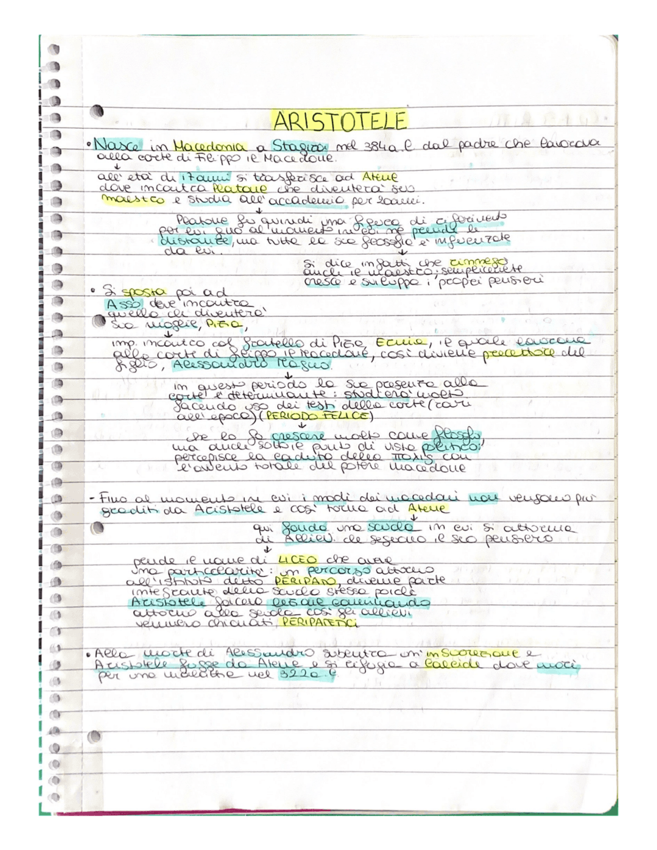 Aristotele Vita Opere E Pensiero Appunti Di Filosofia Docsity