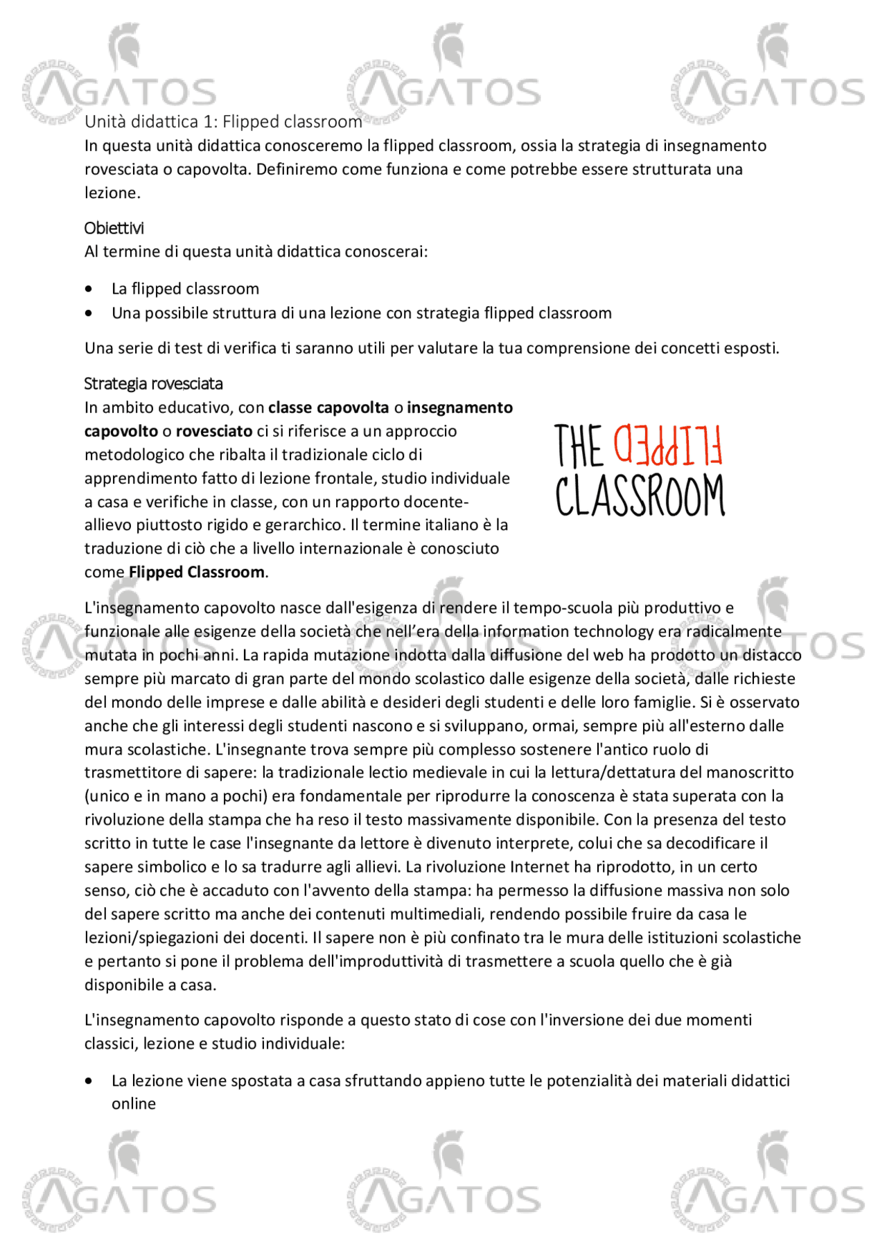 Flipped Classroom A Scuola Slide Di Informatica Docsity