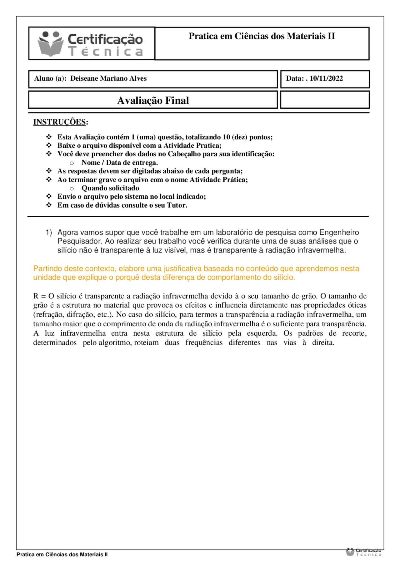 Exercicios De Fixação Exercícios Matérias Técnicas Docsity