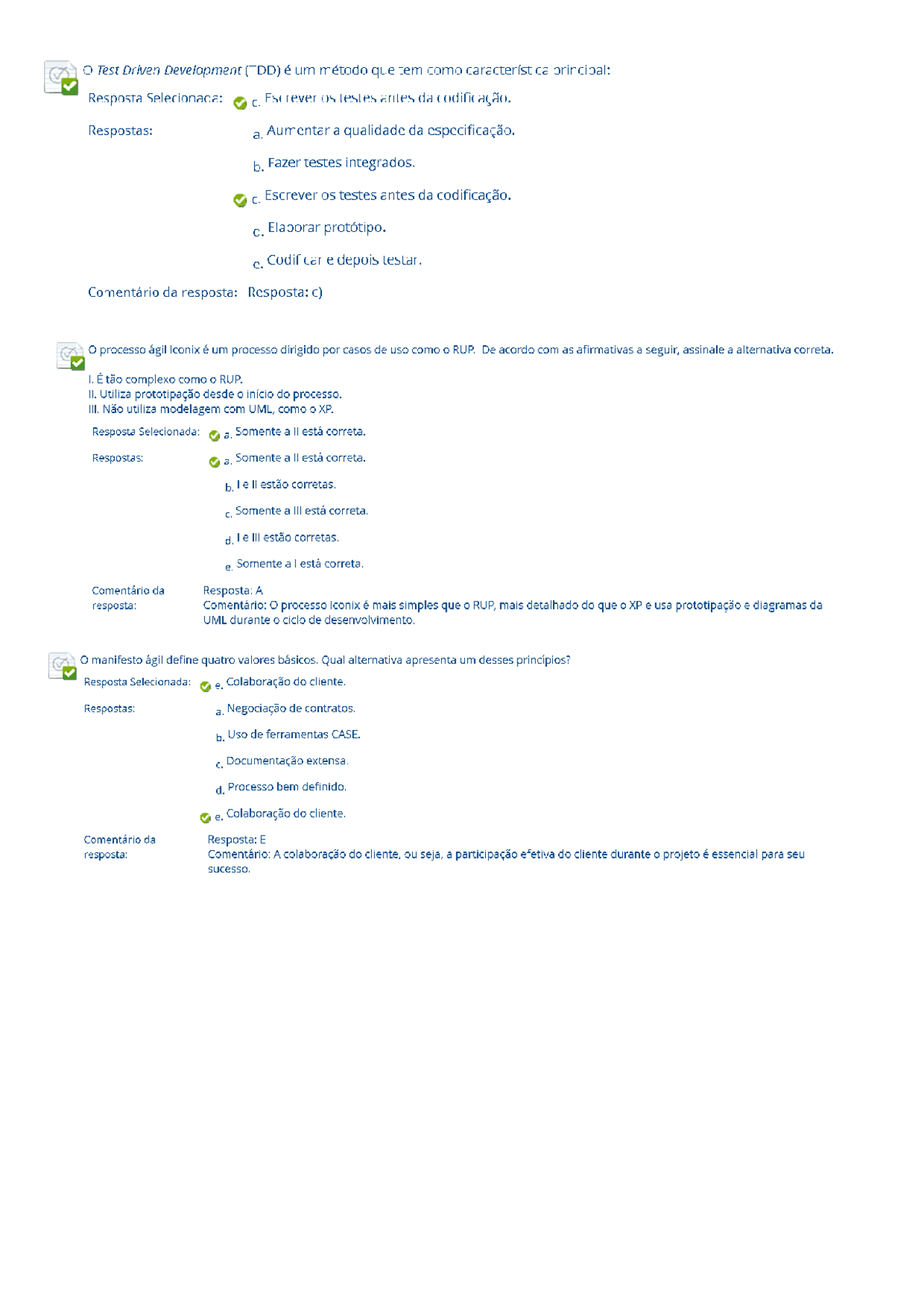 Exercicios Respondidos Exercícios Engenharia De Software Docsity