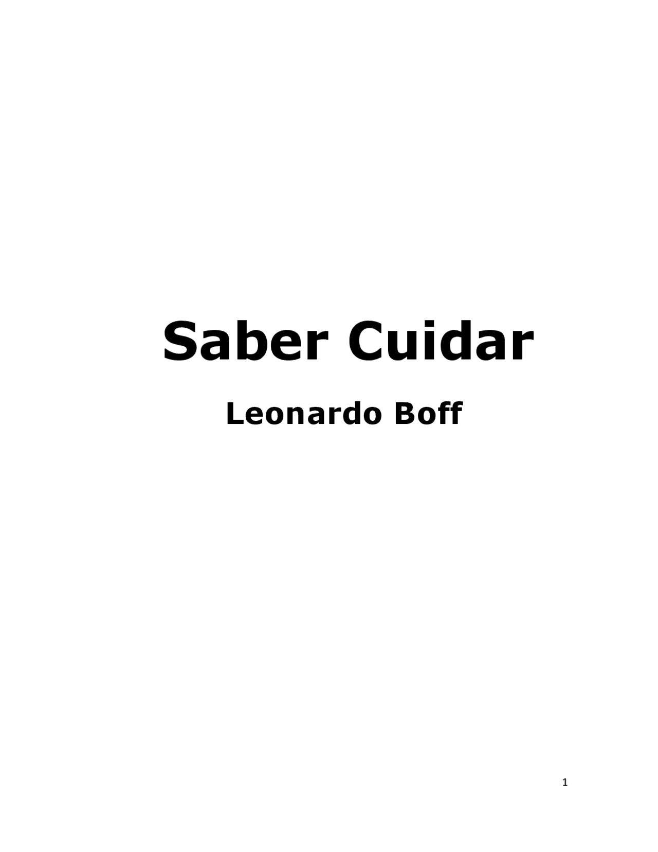Leonardo Boof -Saber Cuidar | Resúmenes de Enfermería | Docsity