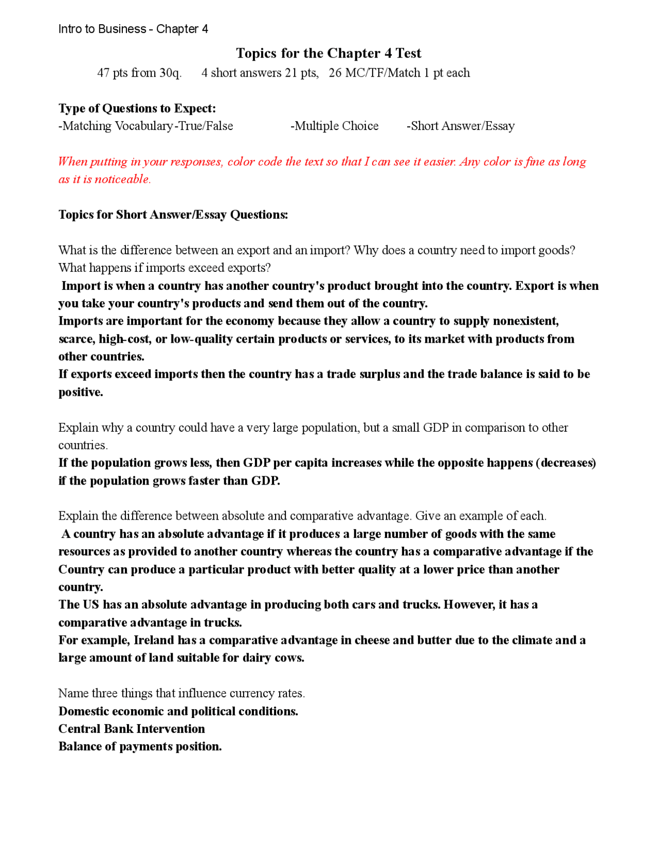 Intro To Business Chapter 4 Review Answer Key | Assignments Business ...