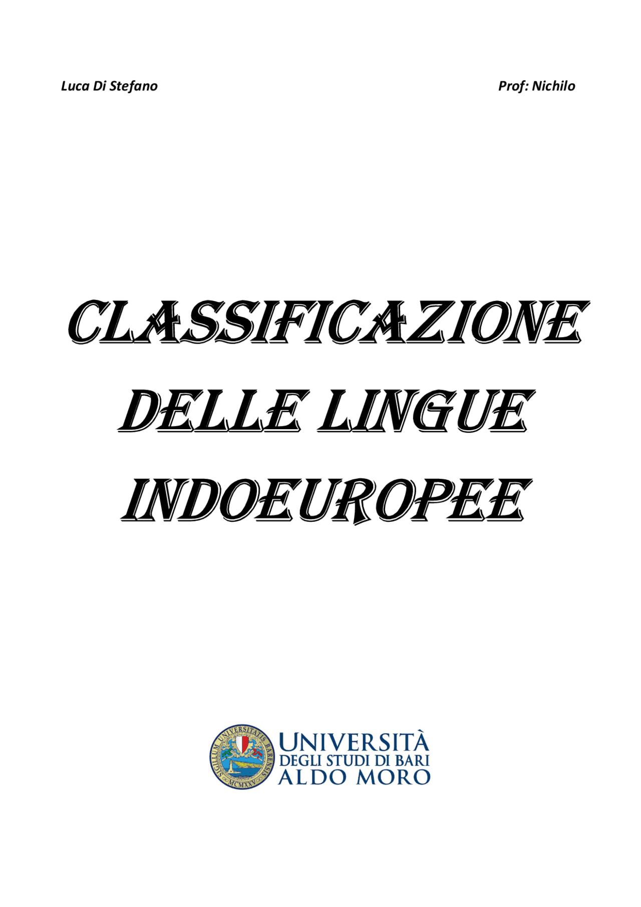 Classificazione Delle Lingue Indoeuropee Prof Nichilo Aa 2022