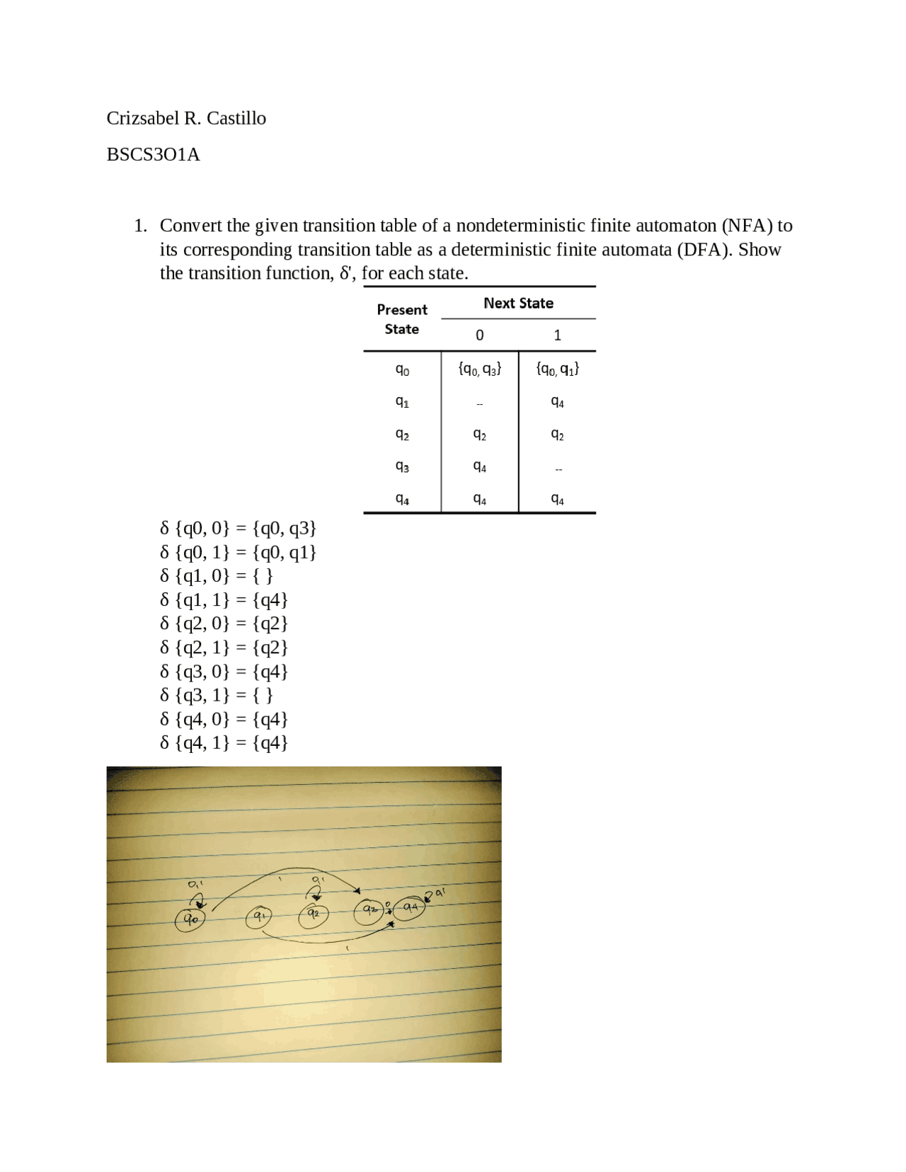 Automata Task Performance High School Final Essays Mathematics Docsity
