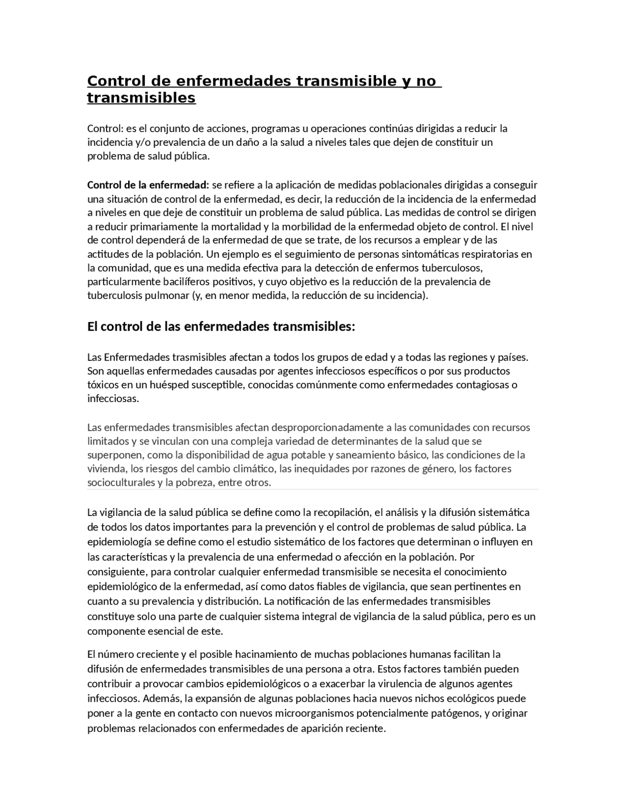 Control De Enfermedades Resúmenes De Biología Docsity