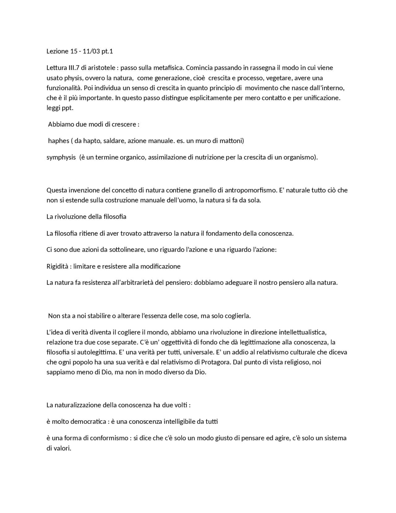 Aristotele Appunti Parziali Appunti Di Antropologia Docsity