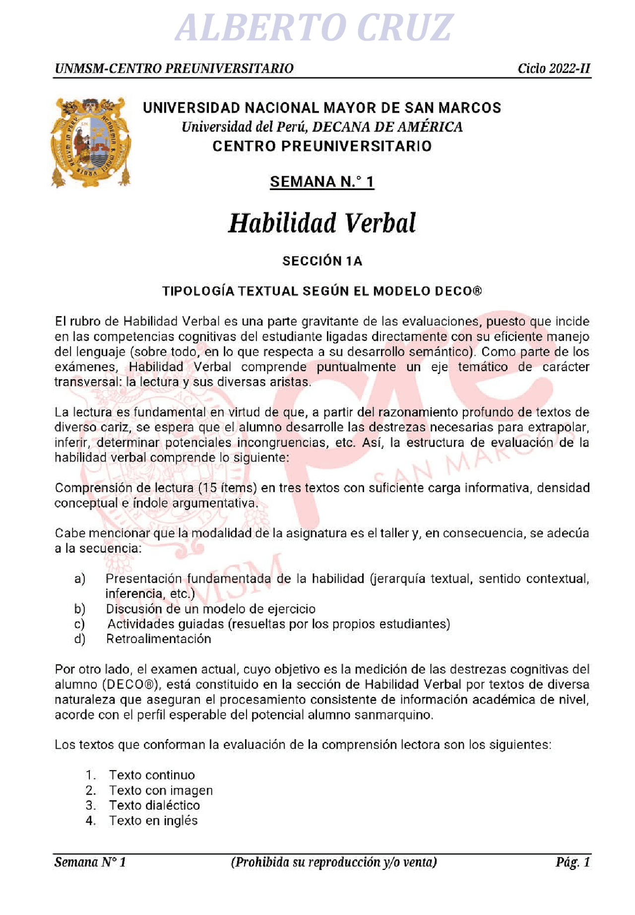 Solucionario2022 Unmsm Resúmenes De Derecho Docsity