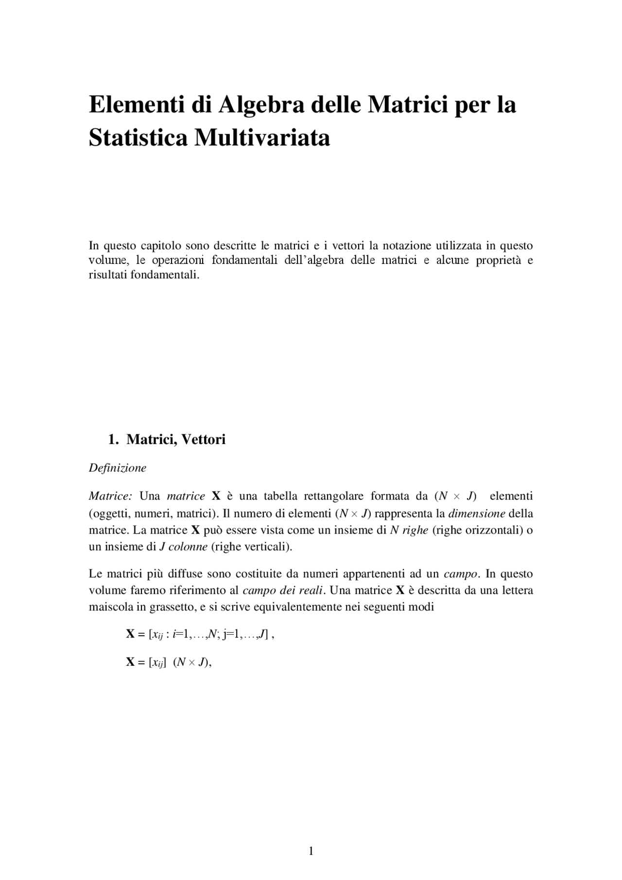 Appunti Statistica Multivariata Appunti Di Analisi Dei Dati Docsity