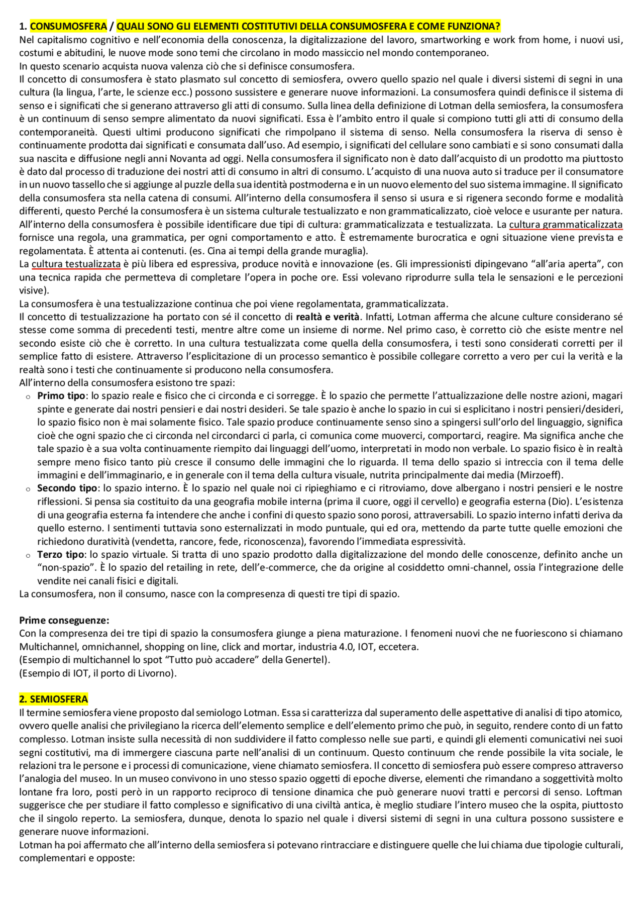 Domande Desame Società Delle Reti E Pratiche Di Consumo Prof Cuman