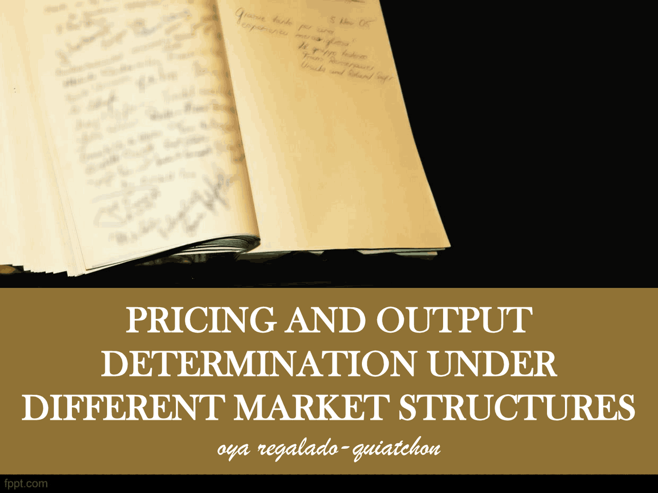 Market Structures and Pricing Determination in Different Market ...