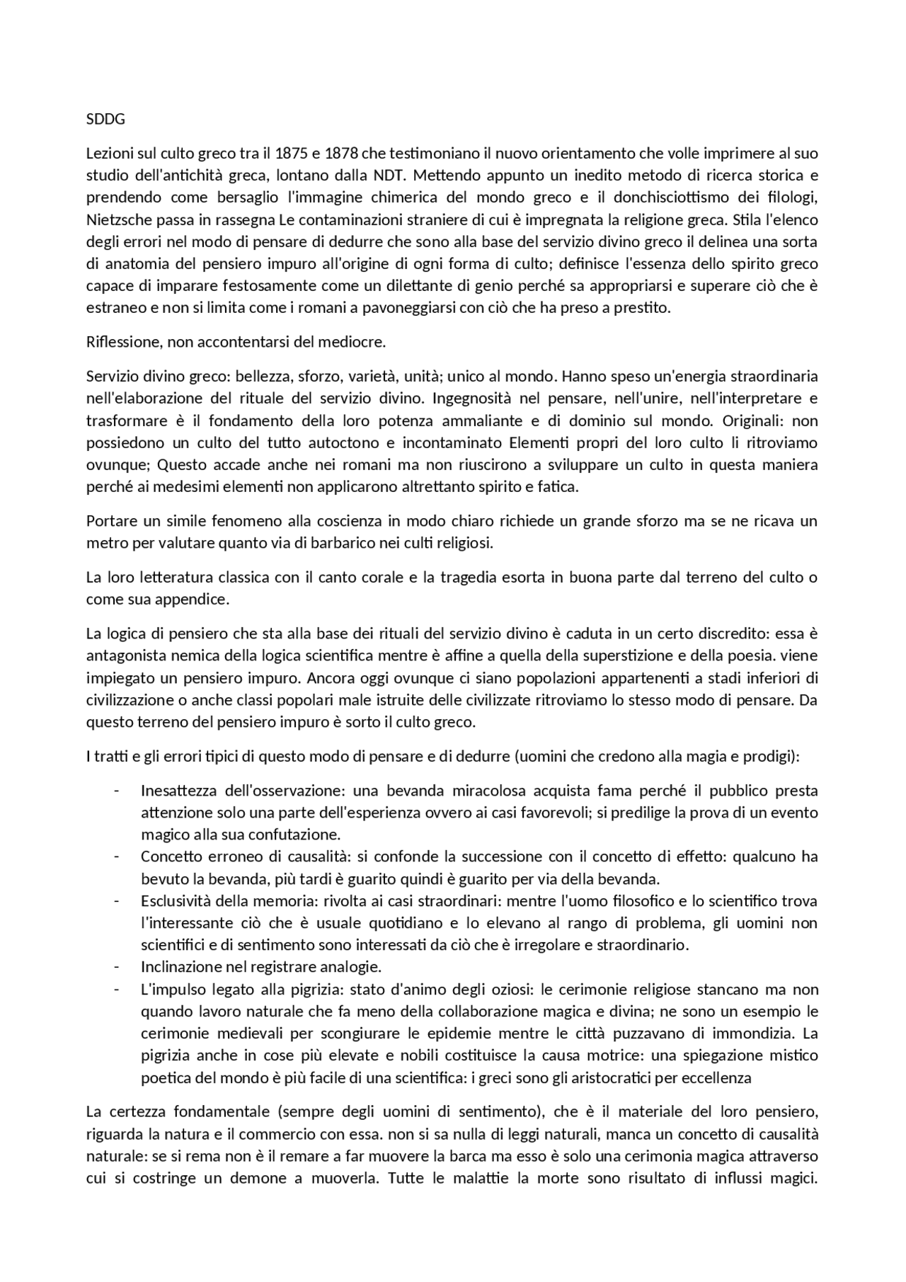 Riassunto De Il Servizio Divino Dei Greci Appunti Di Estetica Docsity