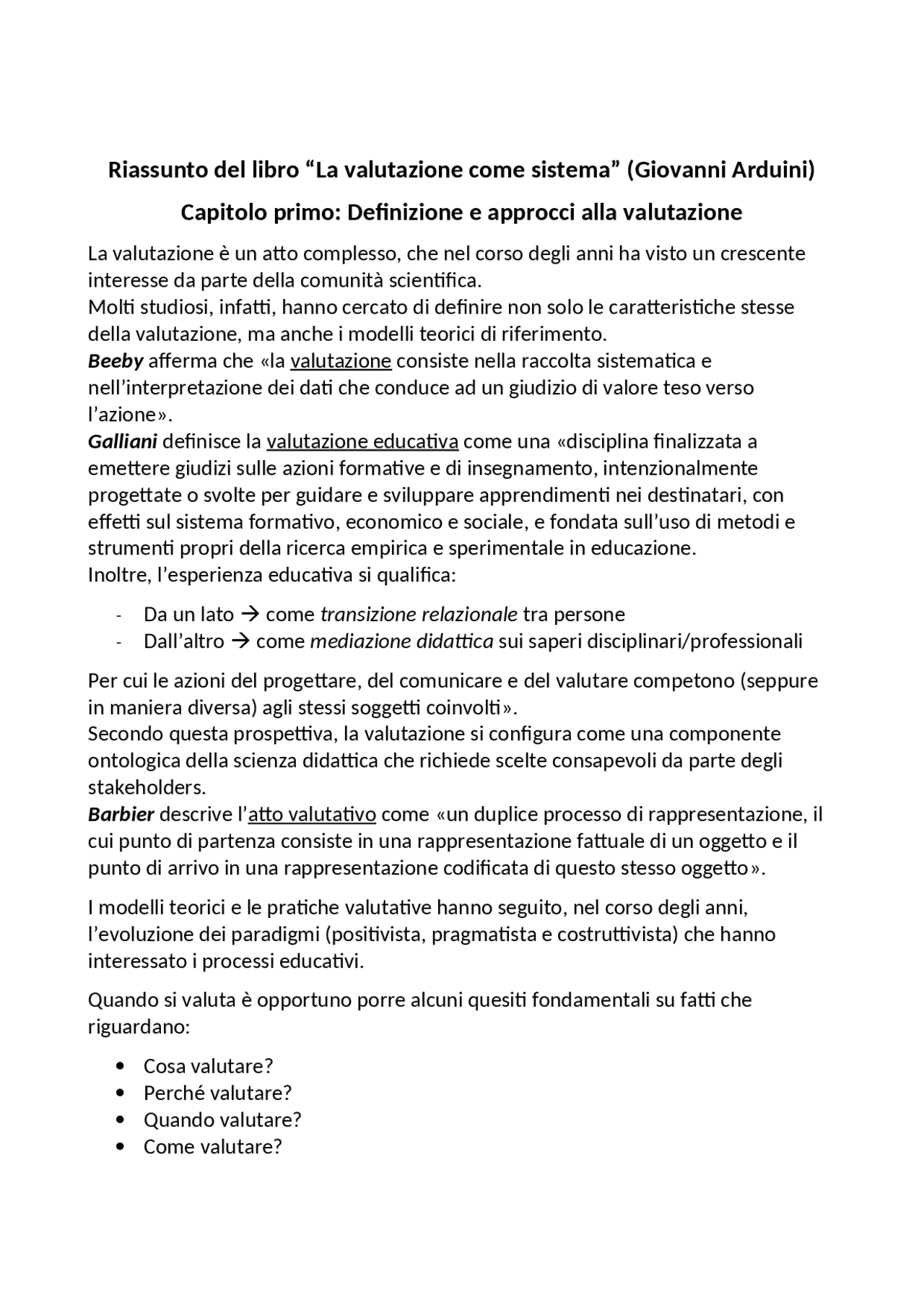 La Valutazione Come Sistema Schemi E Mappe Concettuali Di Didattica