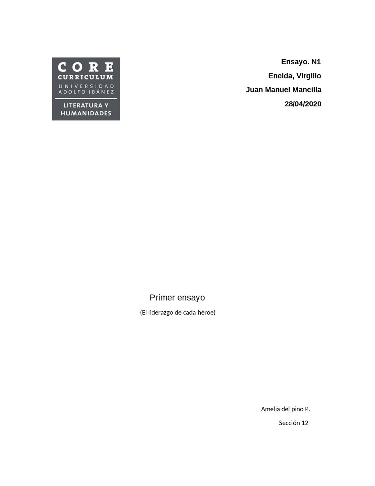 Eneida Ensayo Core Adolfo Monografías Ensayos De Historia Docsity