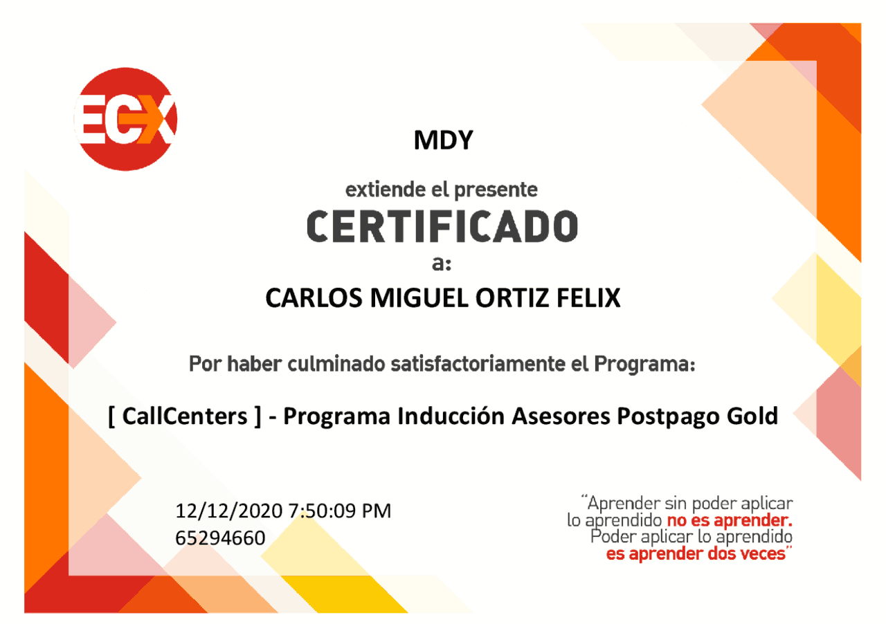 Certificado Mdy Contact Center Resúmenes De Sistemática Docsity