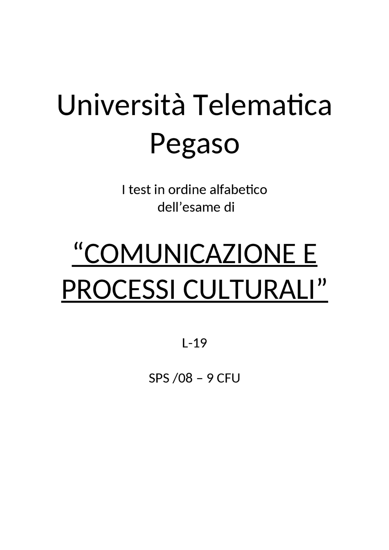 Test Domande 2023 Di Comunicazione E Processi Culturali L 19