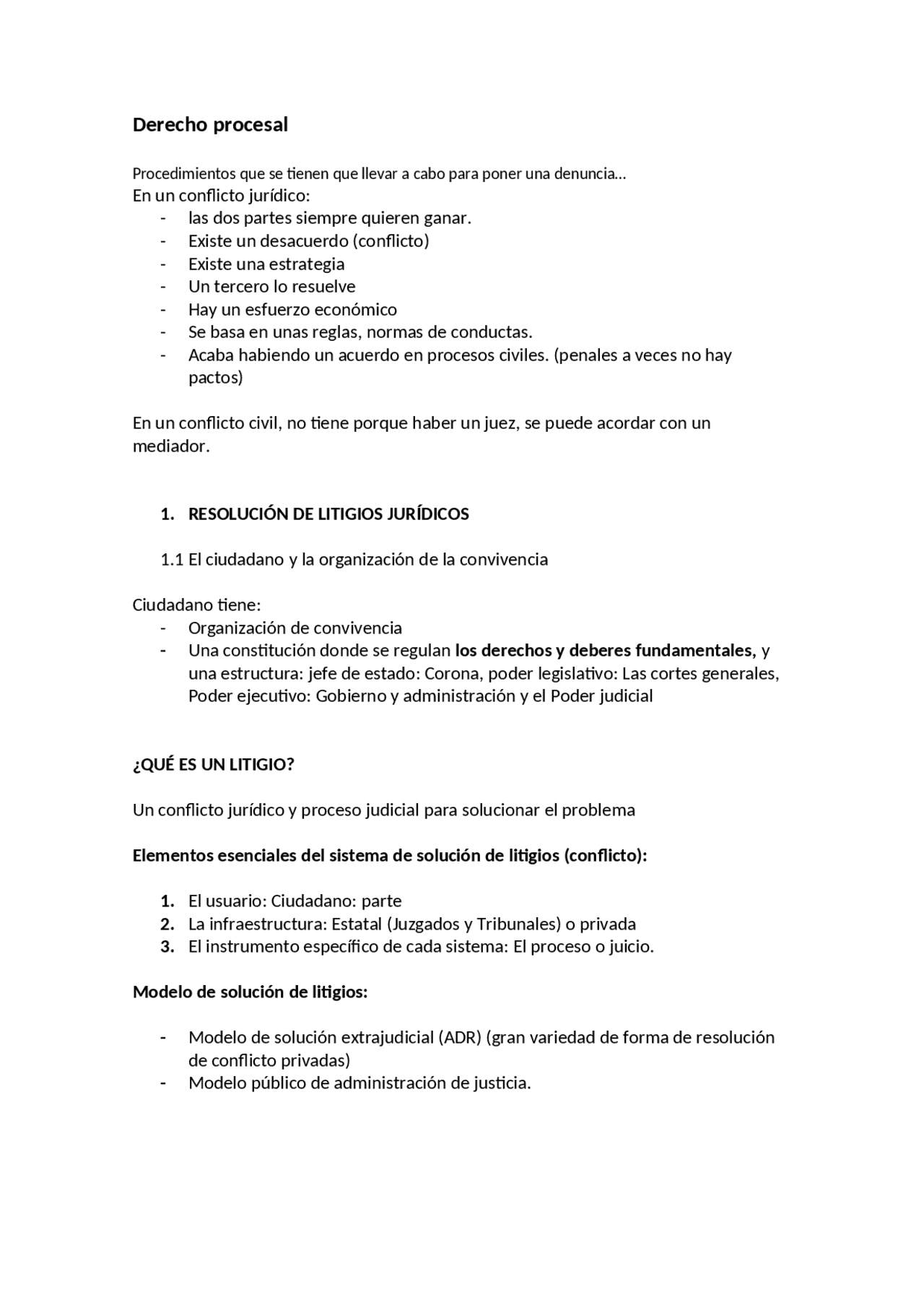Procesal Resúmenes De Clase Resúmenes De Derecho Procesal Docsity