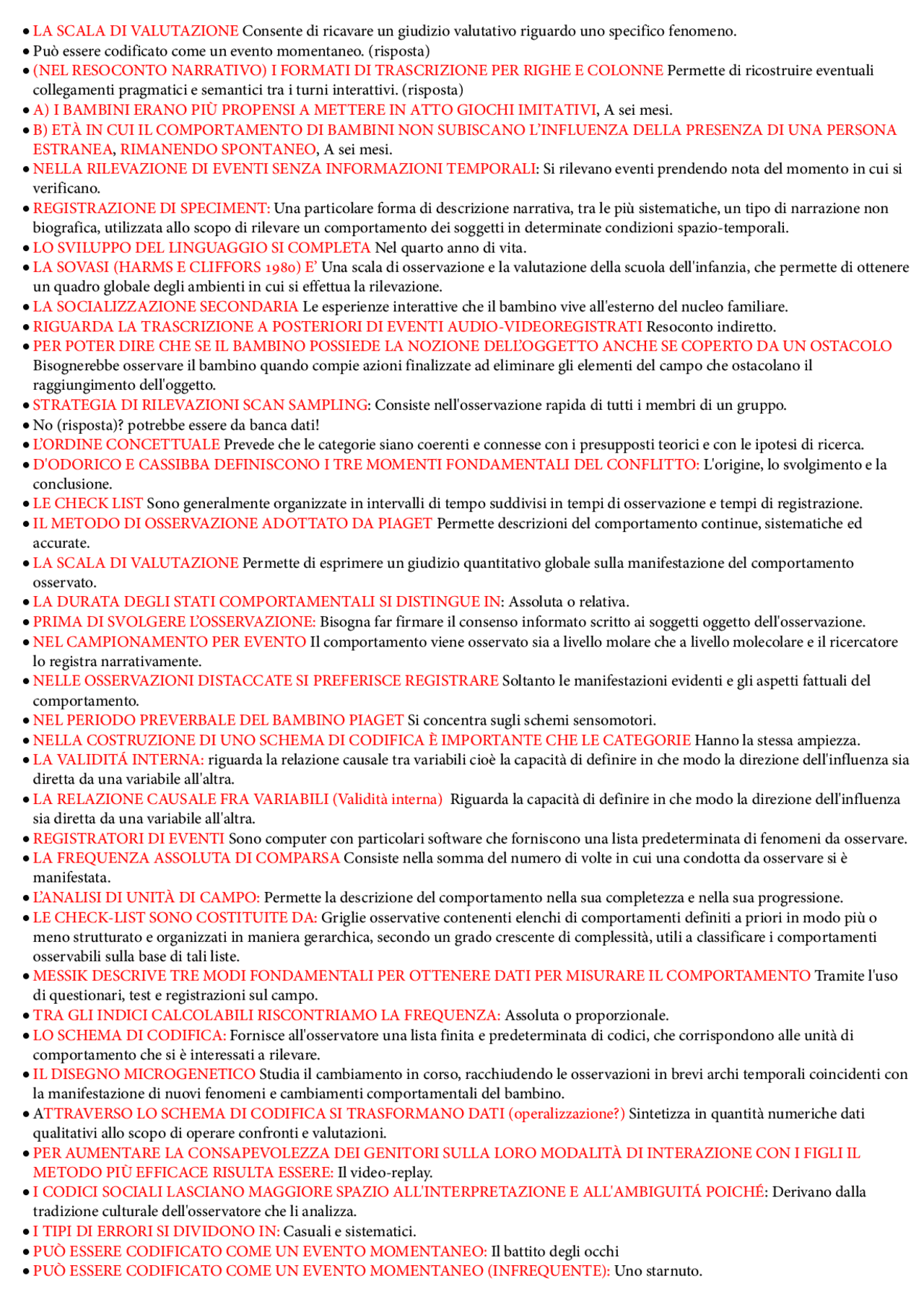 Modelli E Tecniche Dellosservazione Prove Desame Di Modelli E