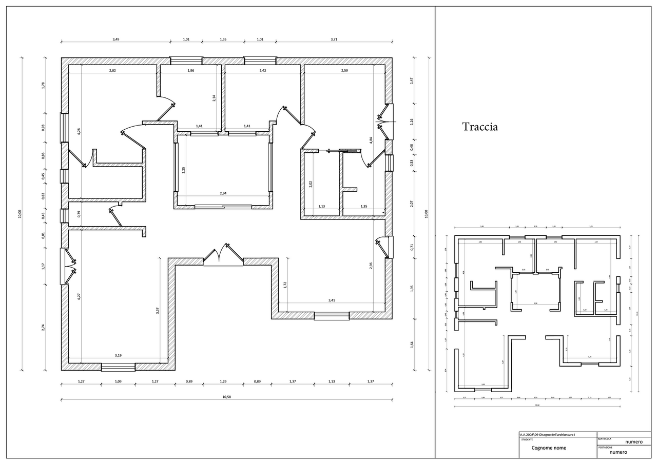 Esercitazione Autocad Riportare La Stessa Pianta In Due Scale Di