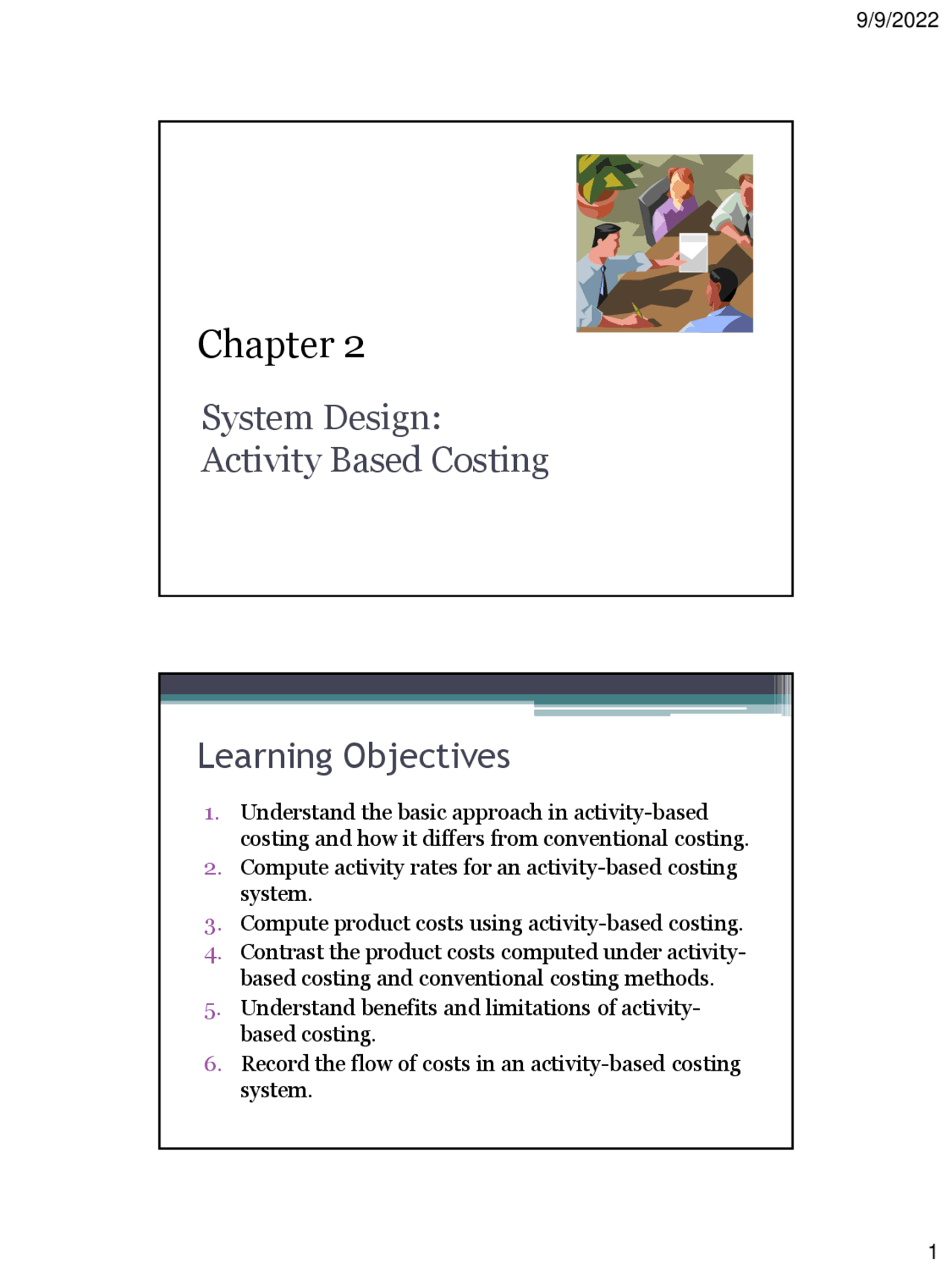 Management Accounting Abc Method Summaries Management Accounting