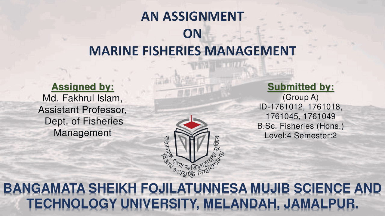 Marine Fisheries Management | Slides Marine Science and Biology | Docsity