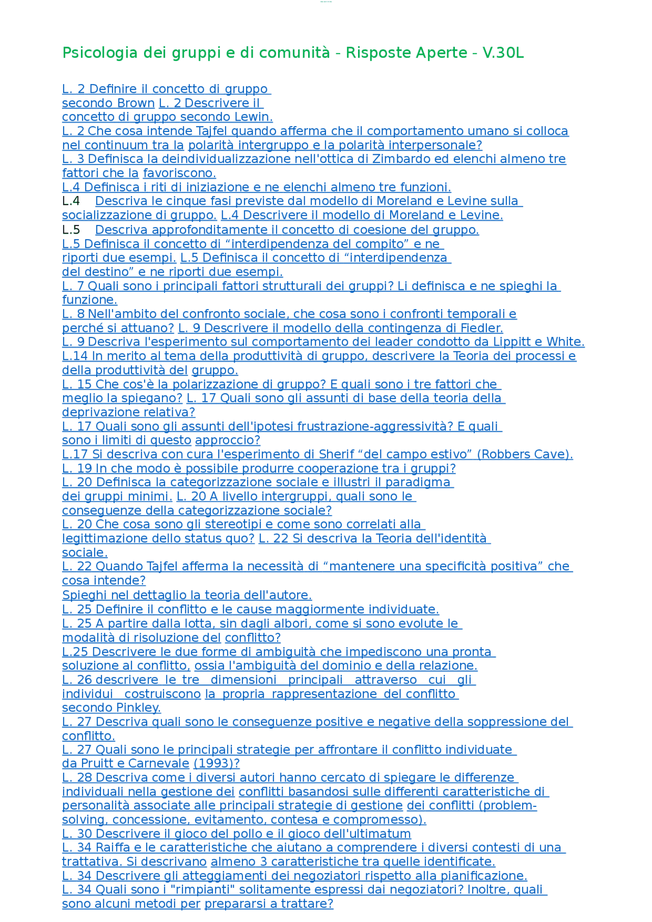Psicologia Dei Gruppi E Di Comunità Risposte Aperte V30l