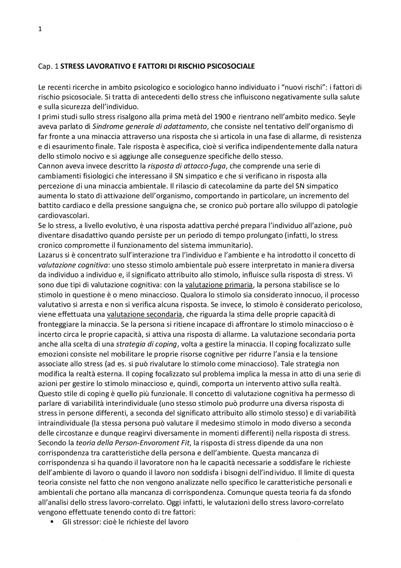 Riassunto libro Stress e Rischi Psicosociali nelle Organizzazioni | Fraccaroli e Balducci ...