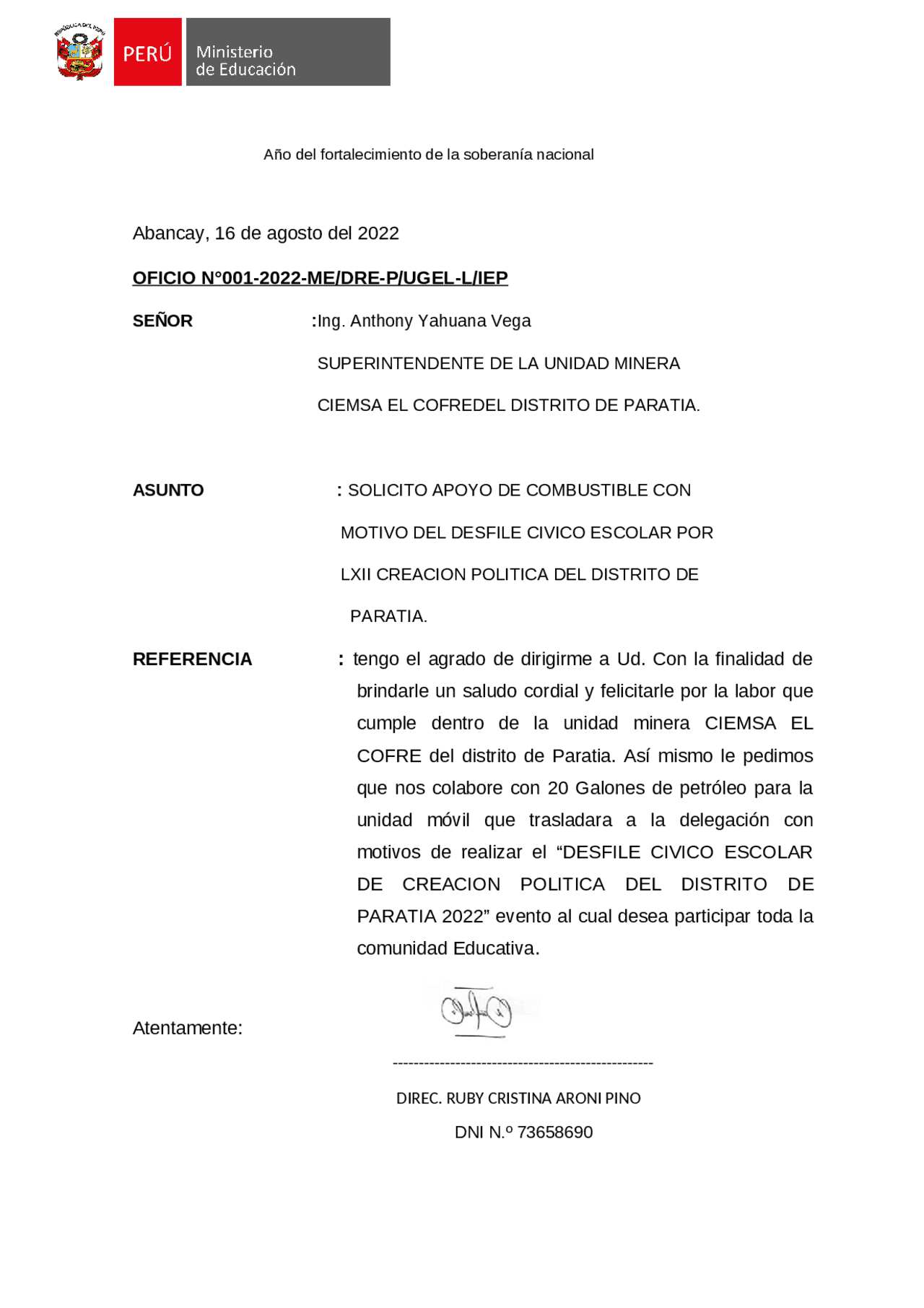 Oficio simple y sus partes, conocimientos | Resúmenes de Redacción de ...