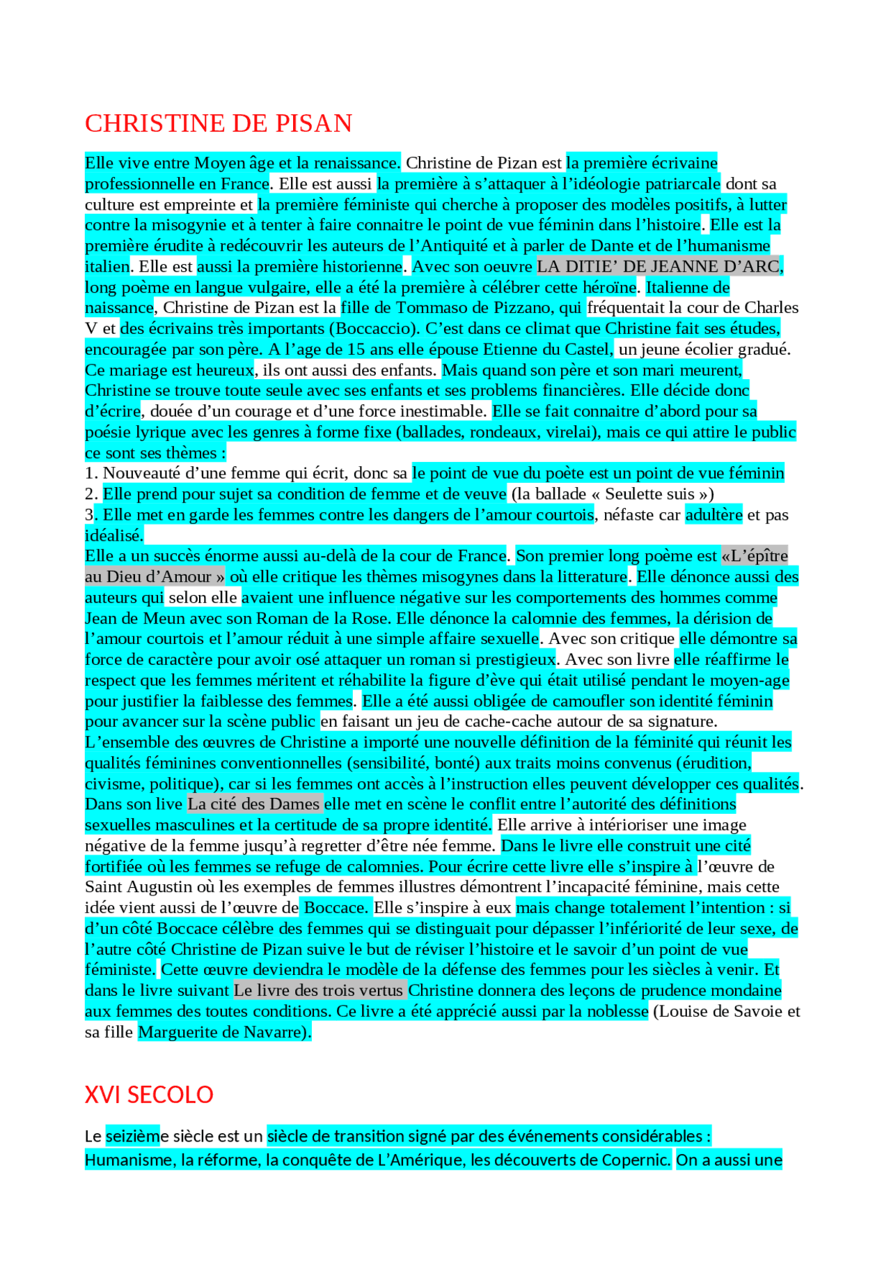 Modulo A Letteratura Francese Dal Rinascimento Alleta Dei Lumi