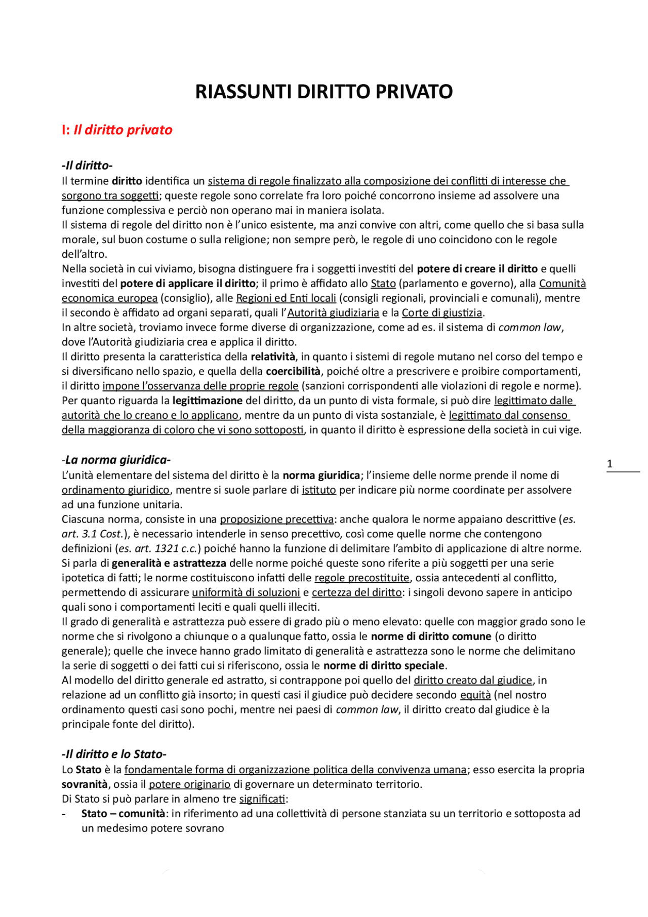 Riassunto completo Diritto Privato di Francesco Galgano | Università di Bologna | Appunti di ...