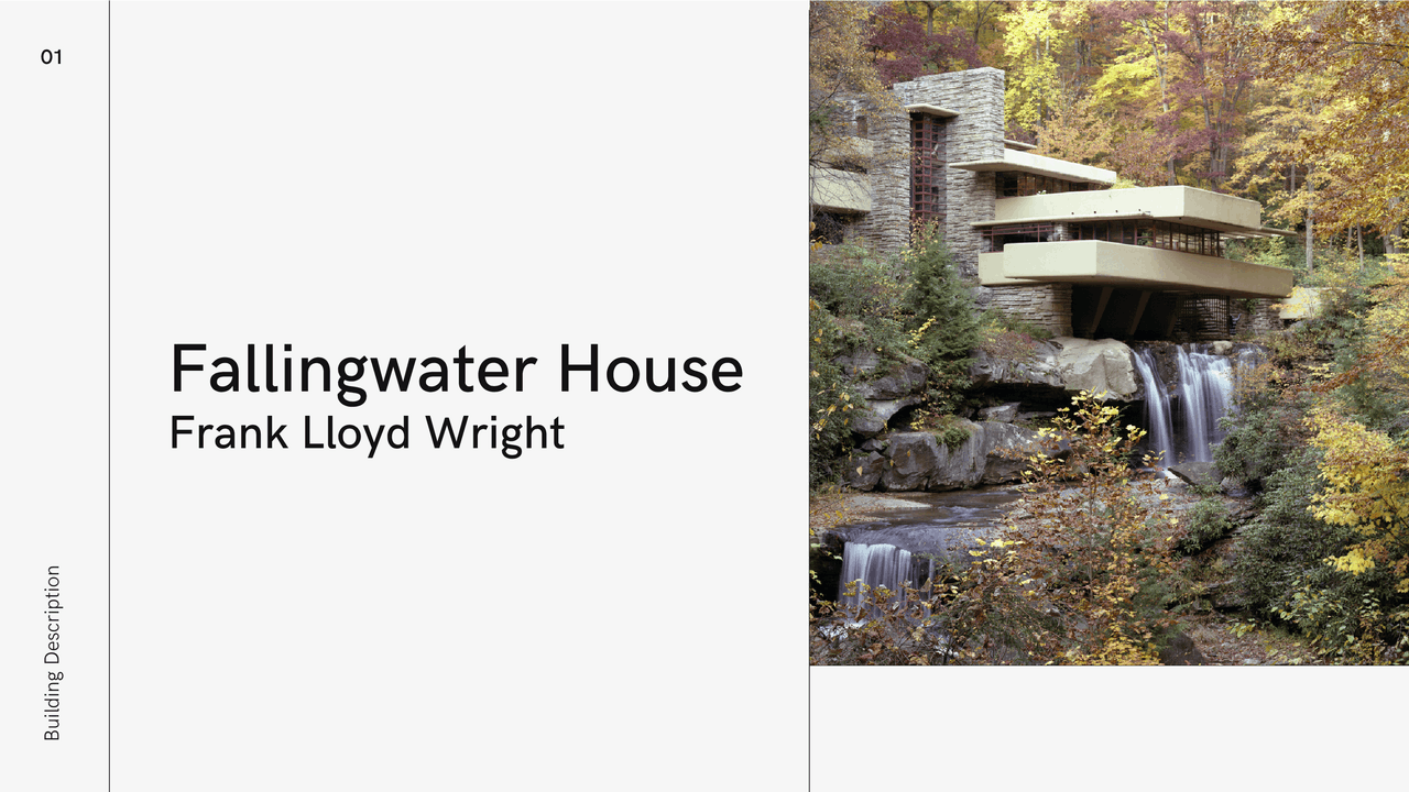 Fallingwater - Frank Lloyd Wright | Slide di Inglese | Docsity