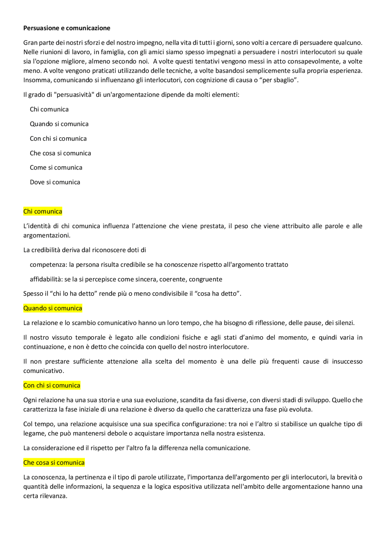 Persuasione E Comunicazione Dispense Di Comunicazione Di Massa Docsity