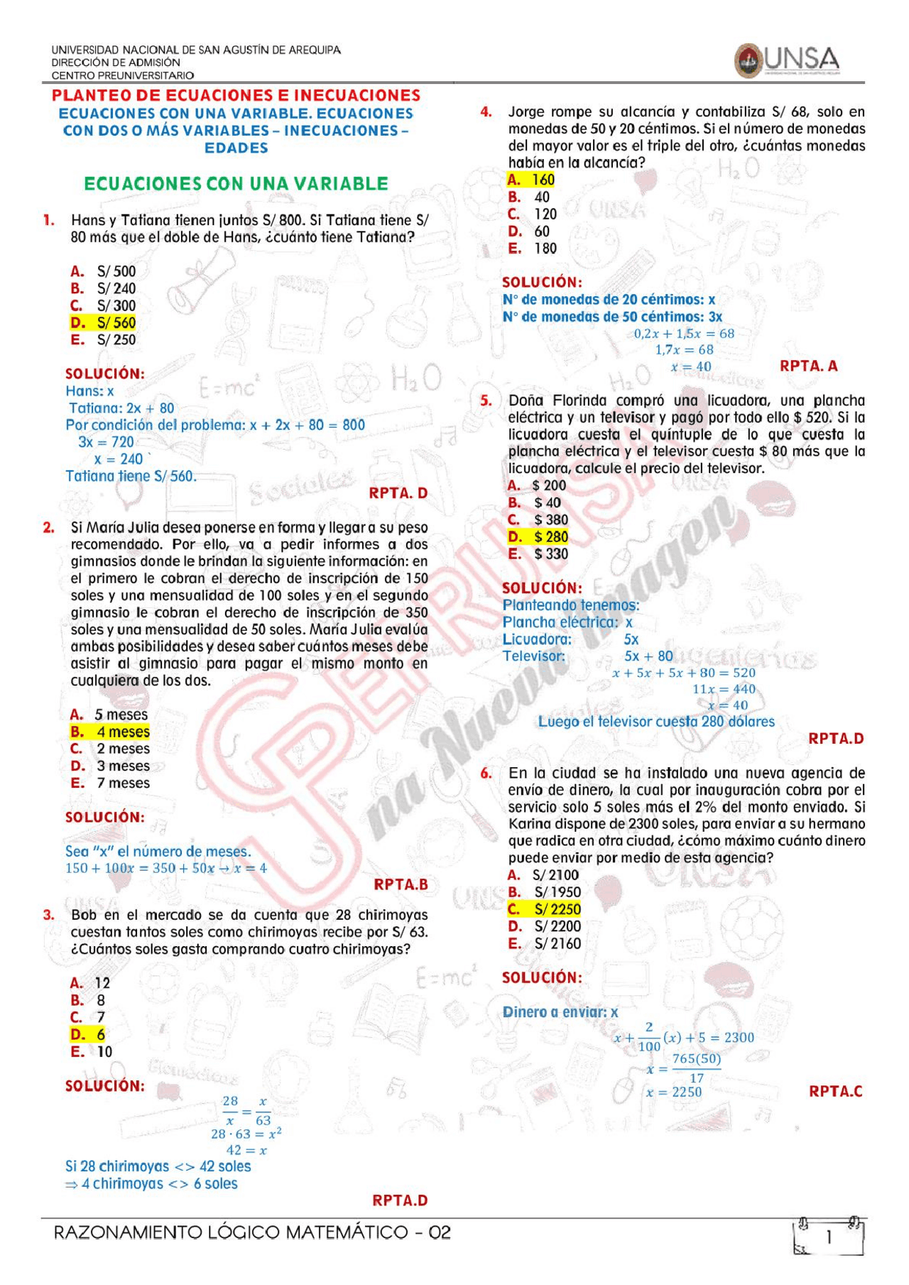 Razonamiento Lógico Matemático Apuntes De Razonamiento Docsity