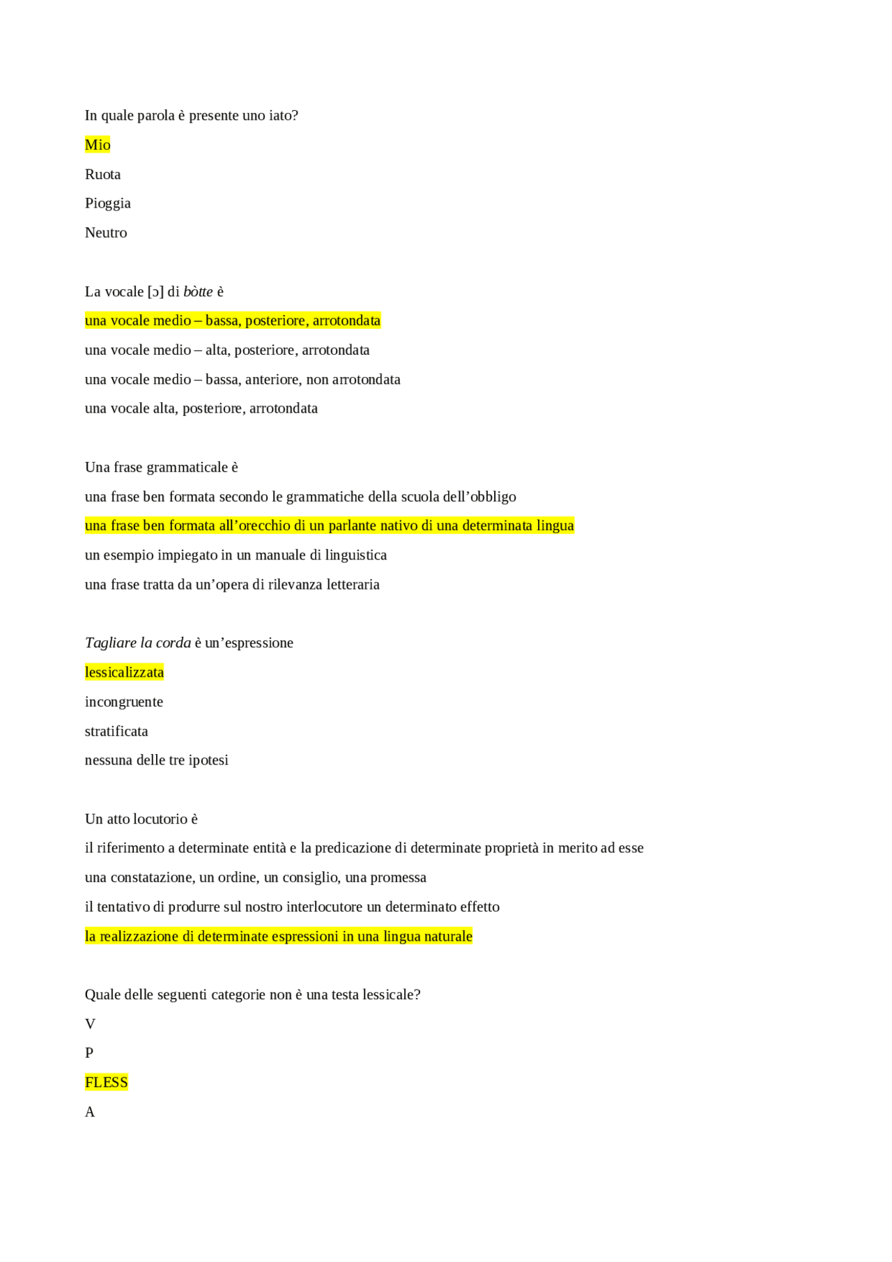 Esame Svolto Di Linguistica Generale Prove Desame Di Linguistica