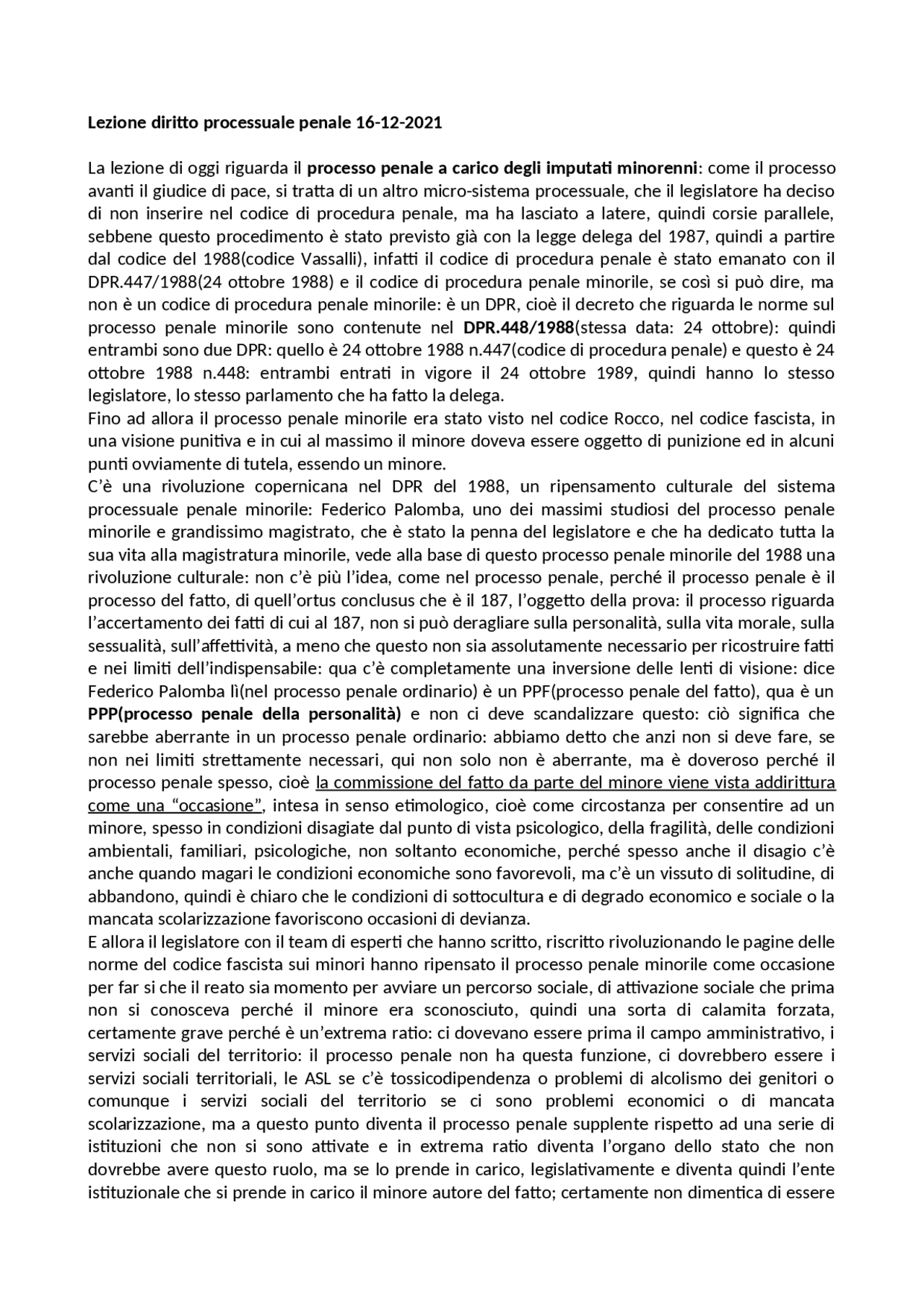 Sbobinatura Processo Penale A Carico Di Minorenni Sbobinature Di