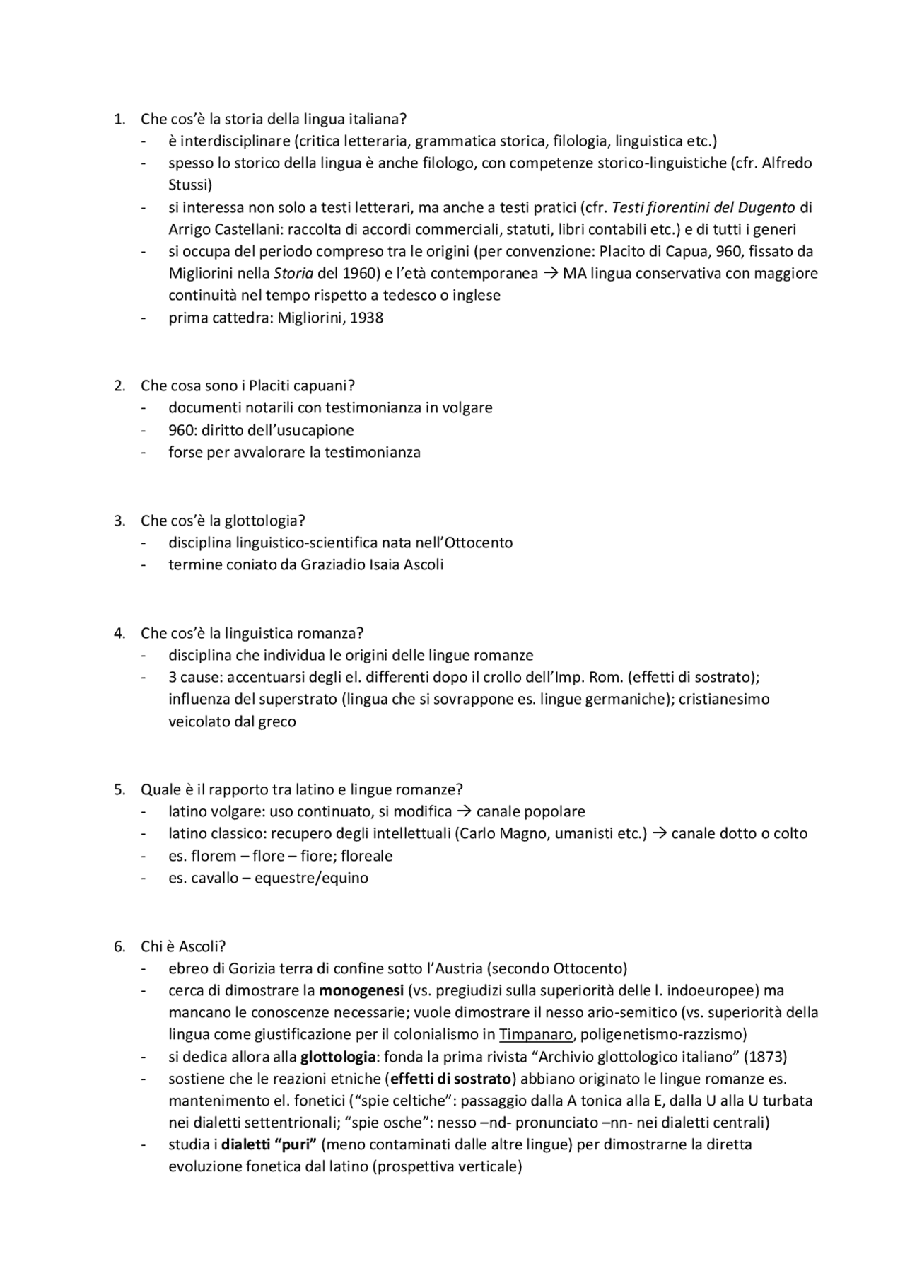Domande Storia Della Lingua Italiana Schemi E Mappe Concettuali Di