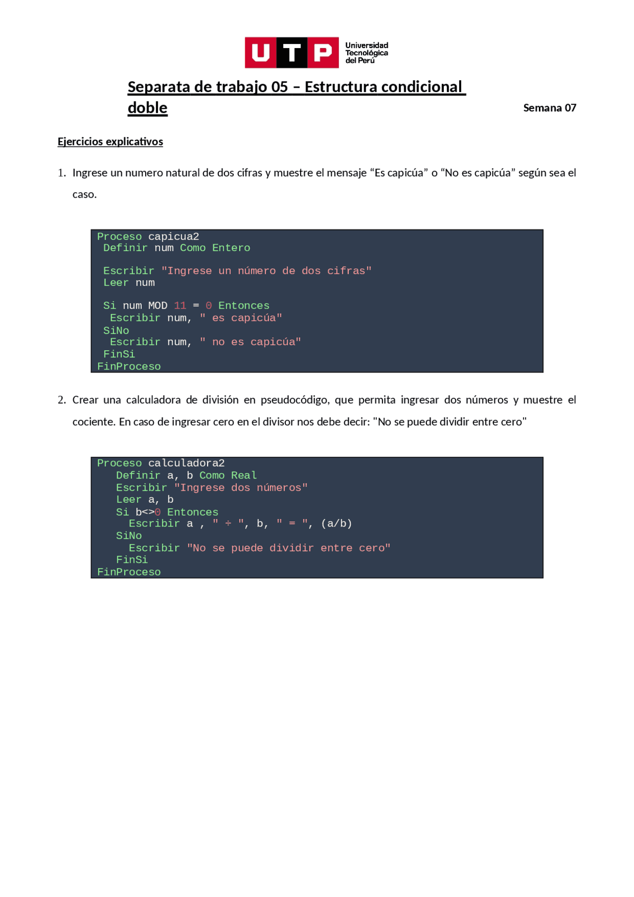 Principios De Algoritmos Ejercicios De Programación Informática Docsity