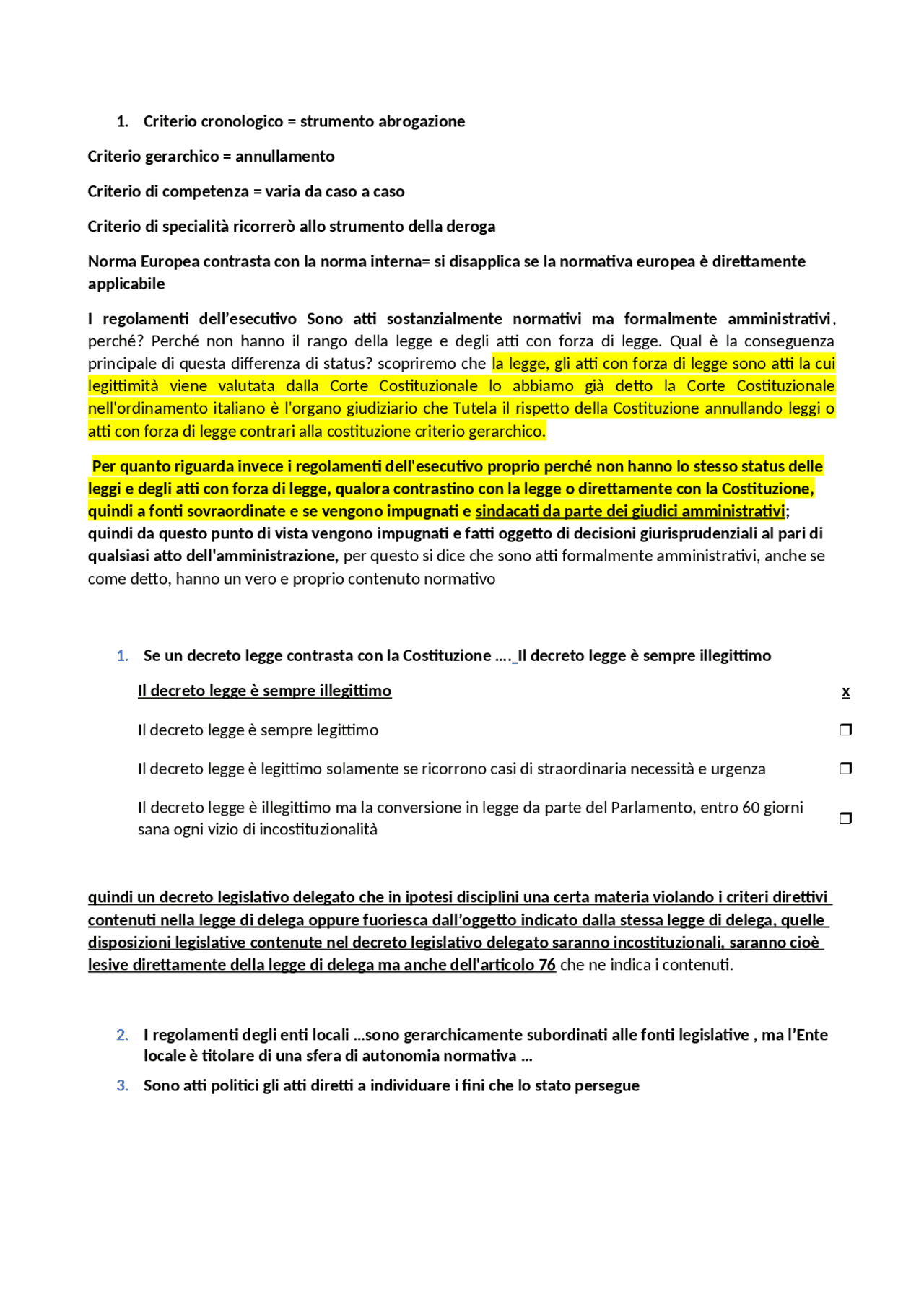 58 domande e risposte Esami di diritto pubblico Prof Mainardis | Prove ...