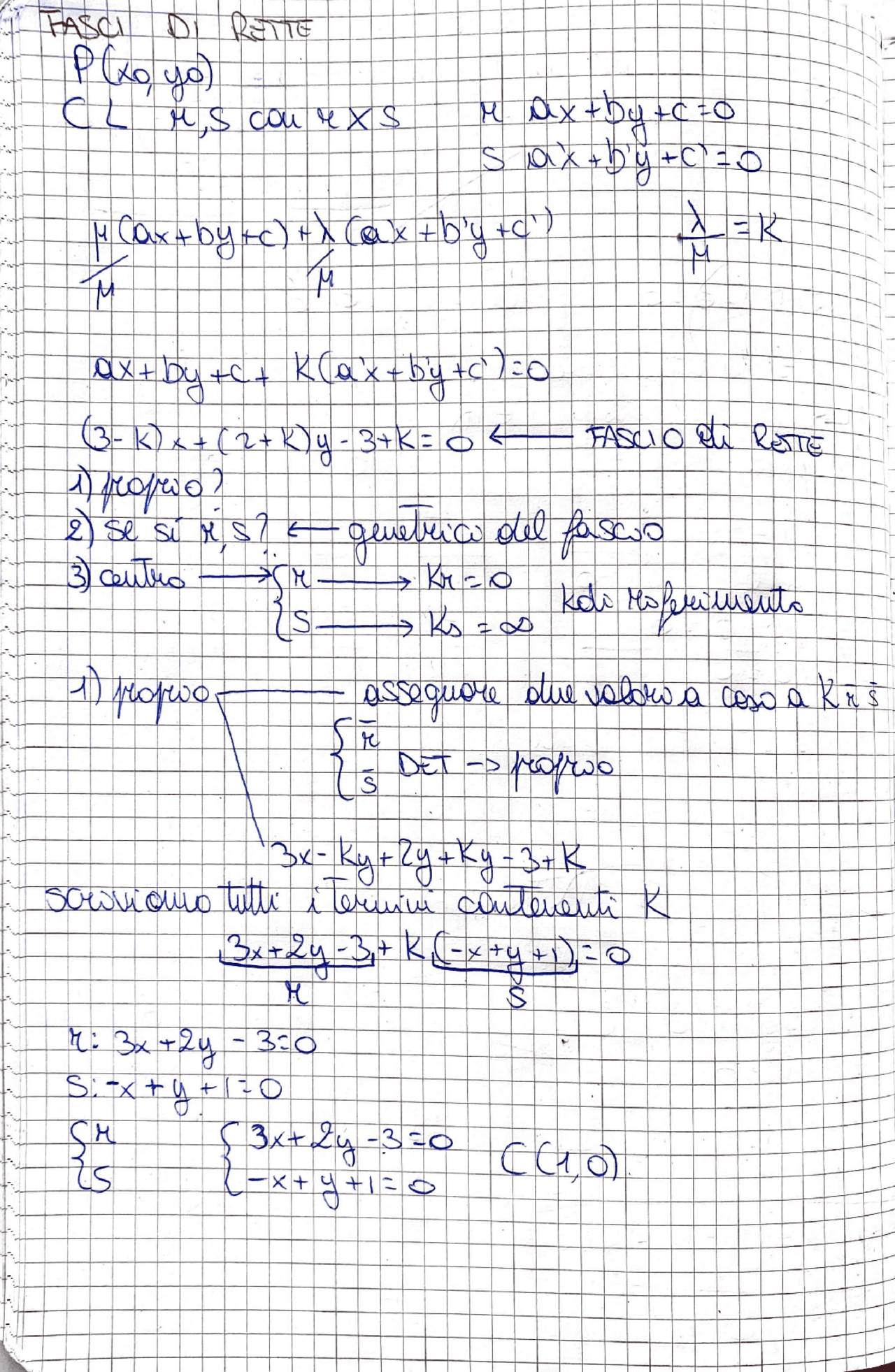 Fascio Di Rette Proprio Appunti Di Matematica Docsity