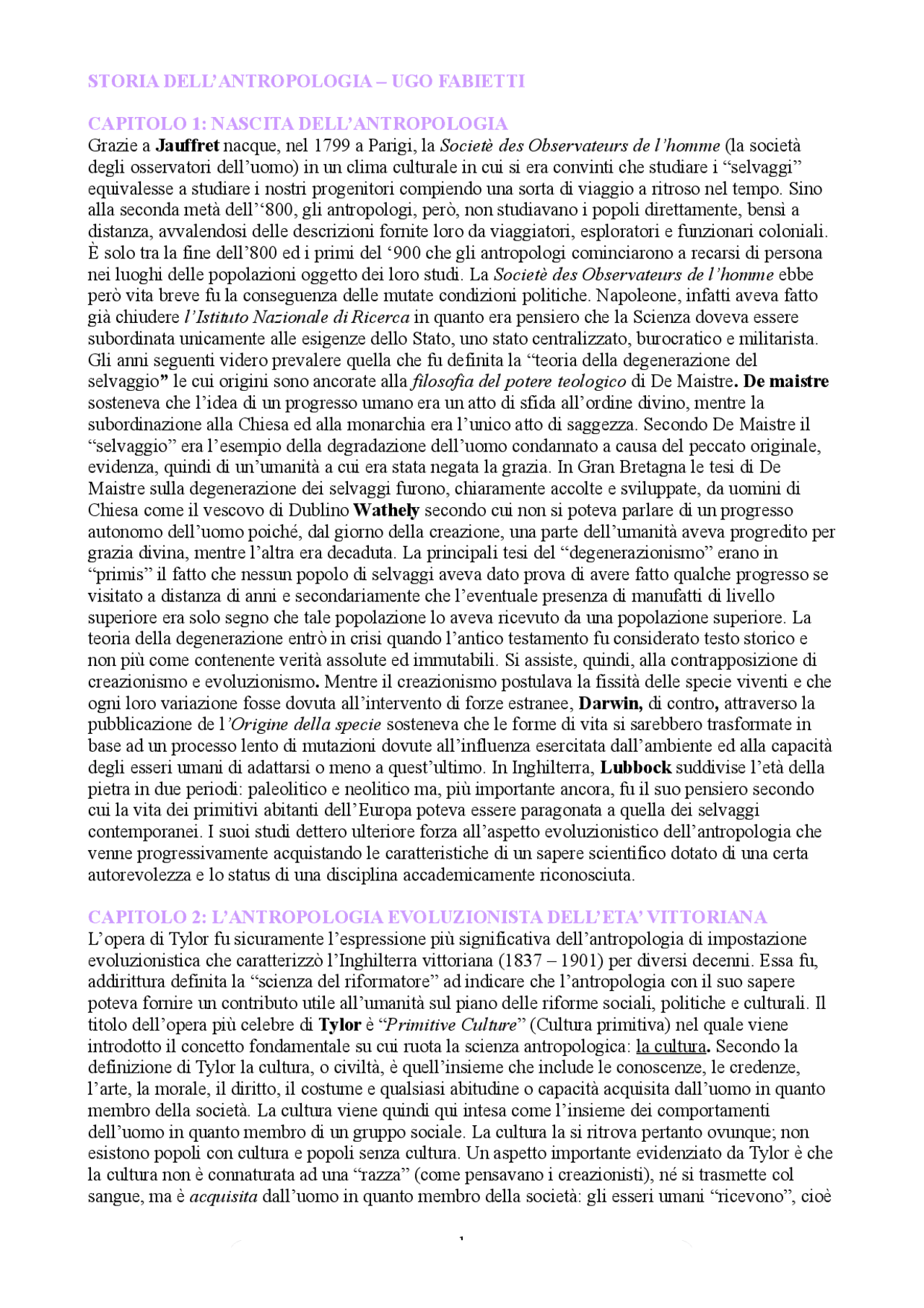 Riassunto Del Libro Storia Dellantropologia U Fabietti Appunti Di