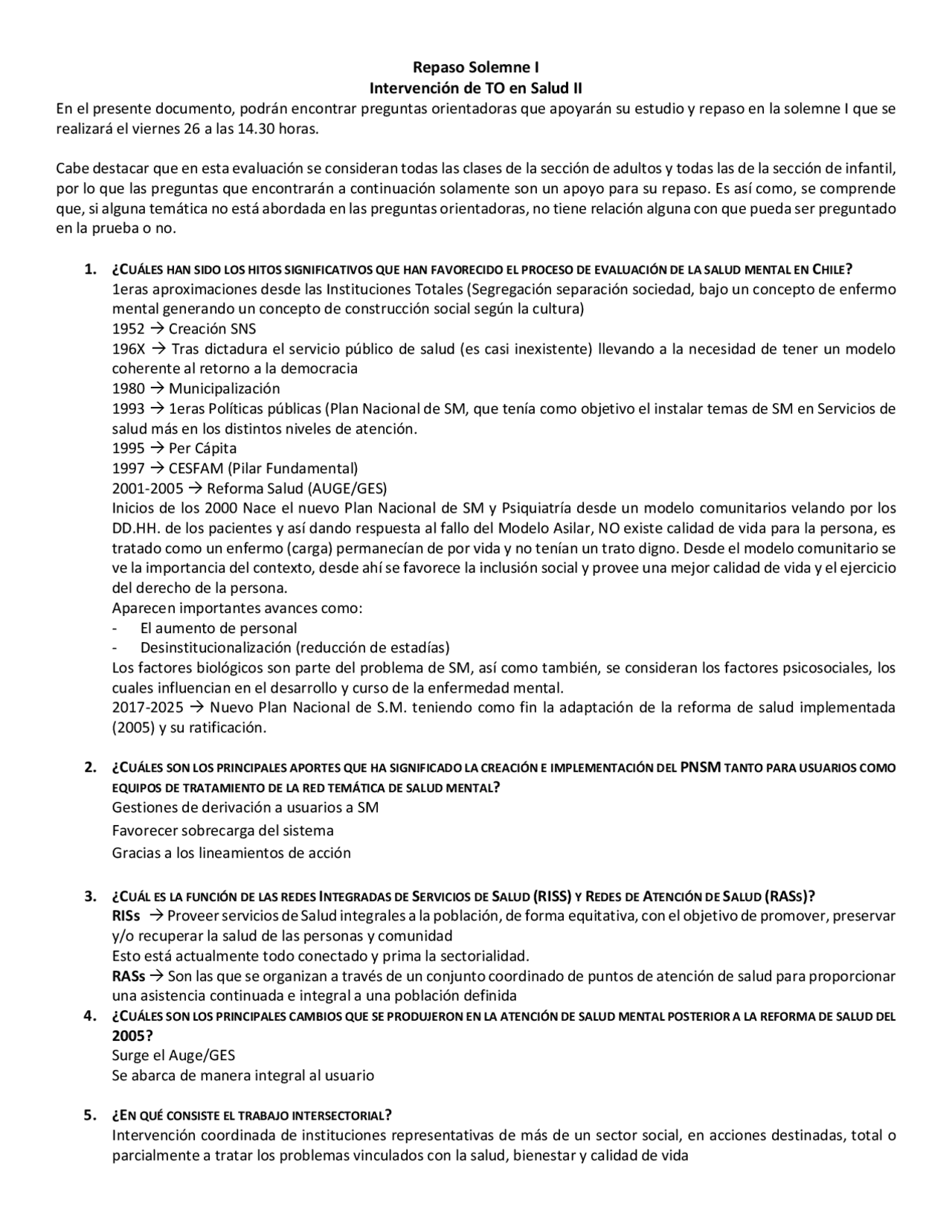 Actividad De Repaso Solemne Apuntes De Desarrollo Infantil Docsity