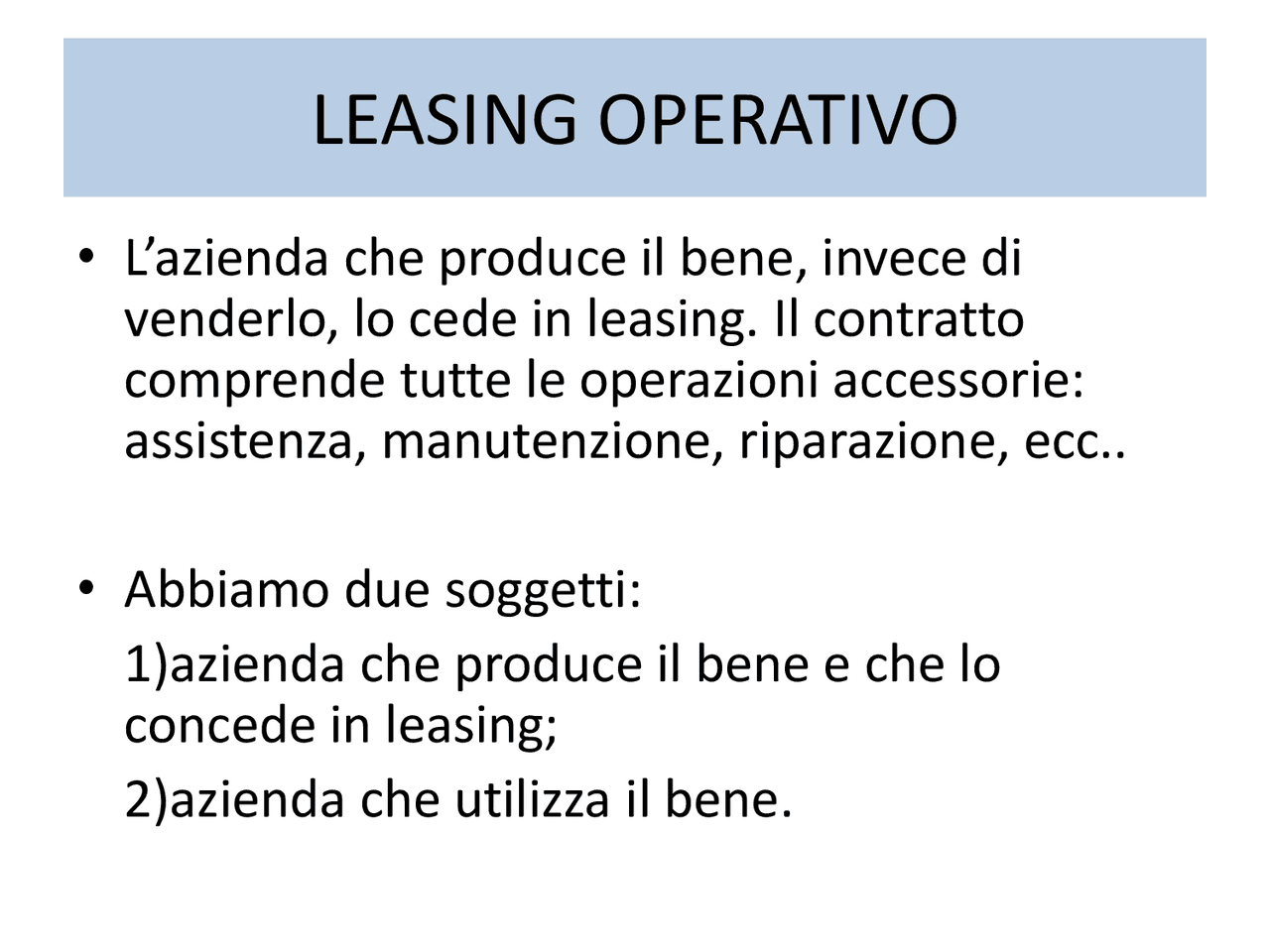 Lezioni sul leasing e sul factoring | Schemi e mappe concettuali di ...