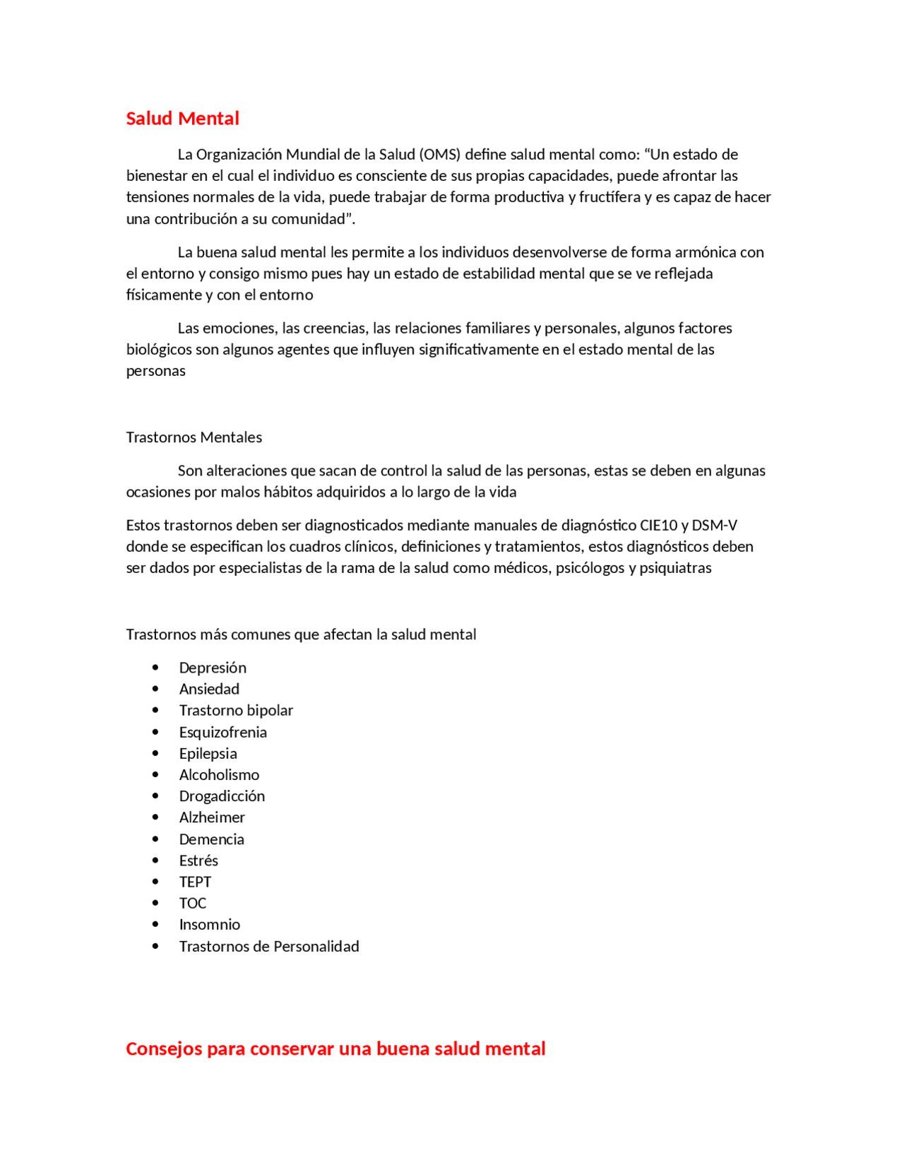 Importancia de la salud mental | Esquemas y mapas conceptuales de ...