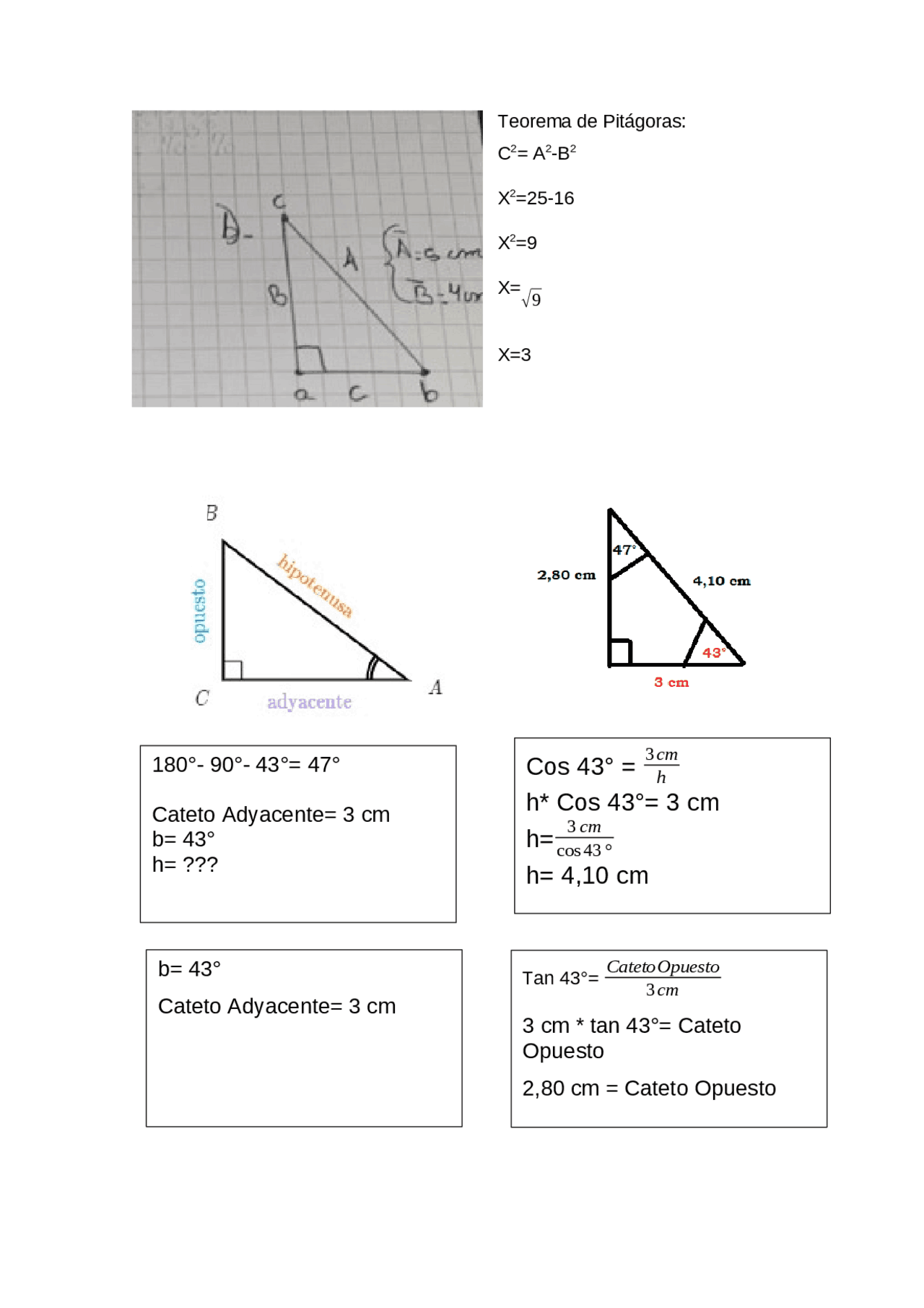 Ejercicio Sobre Teorema De Pitagoras Ejercicios De Matemáticas Docsity