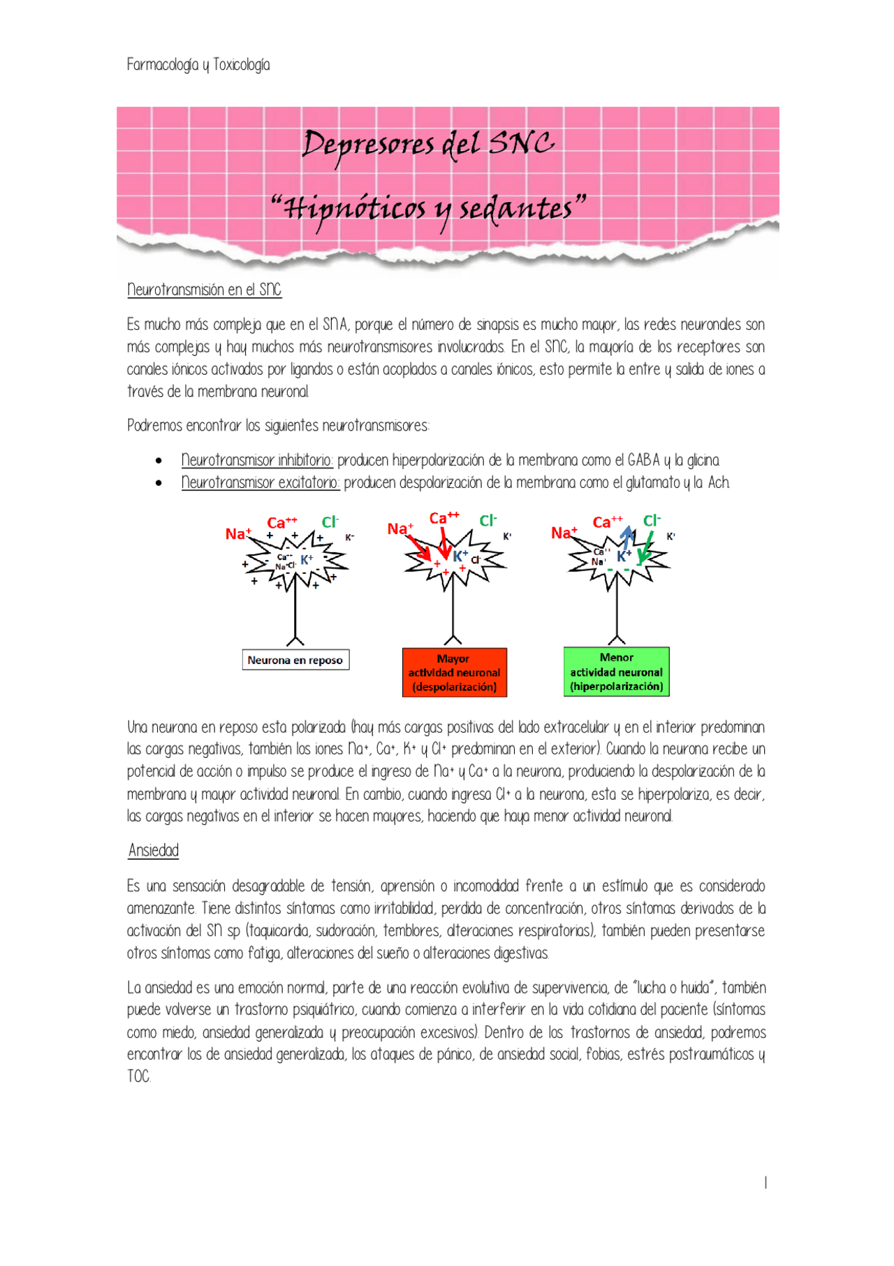 Fármacos Hipnóticos Y Sedantes Resúmenes De Farmacología Docsity