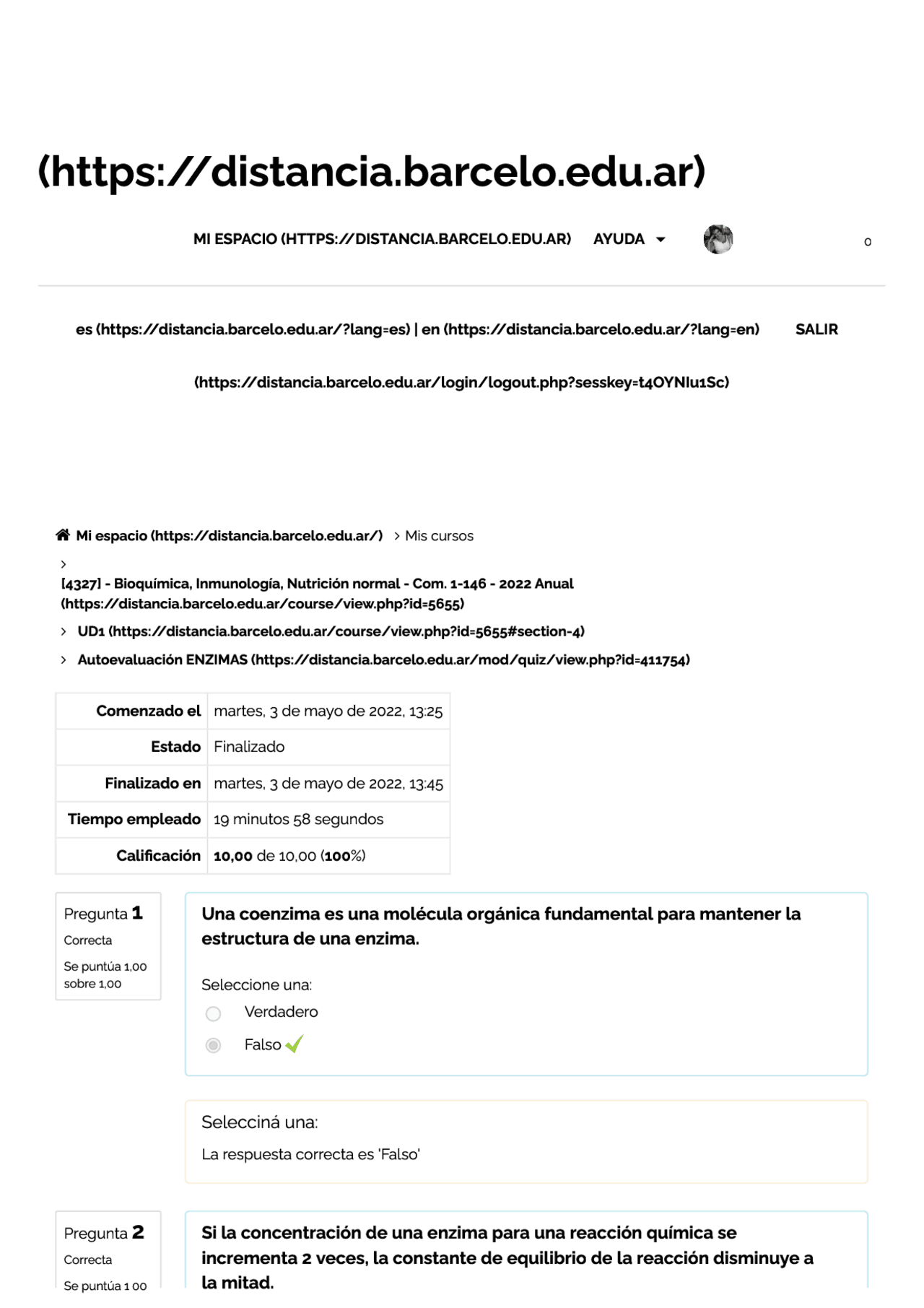 AutoevaluaciÓn De Enzimas Apuntes De Bioquímica Docsity